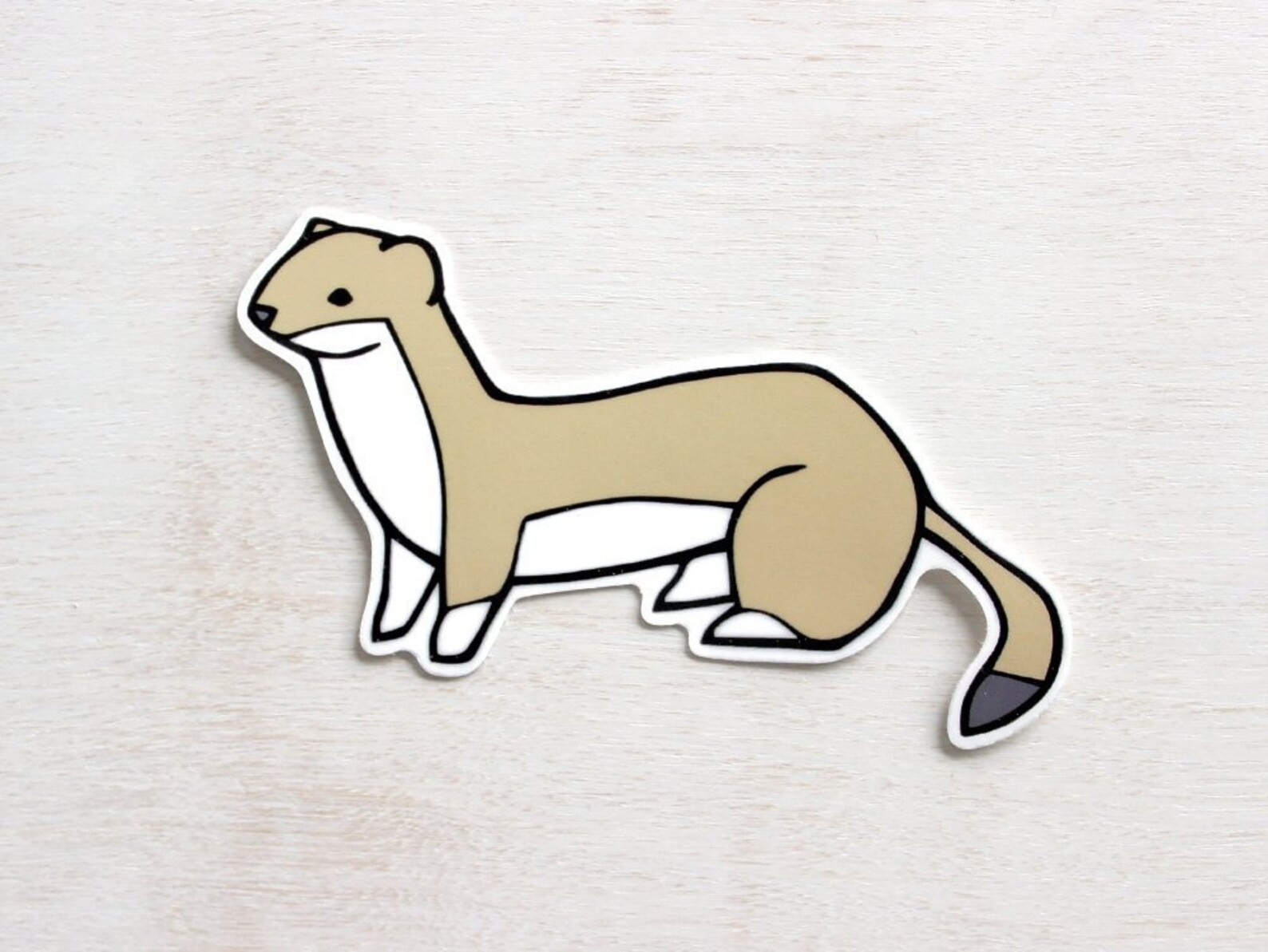 Weasel Vinyl Sticker Whimsical Animal Illustration - Etsy