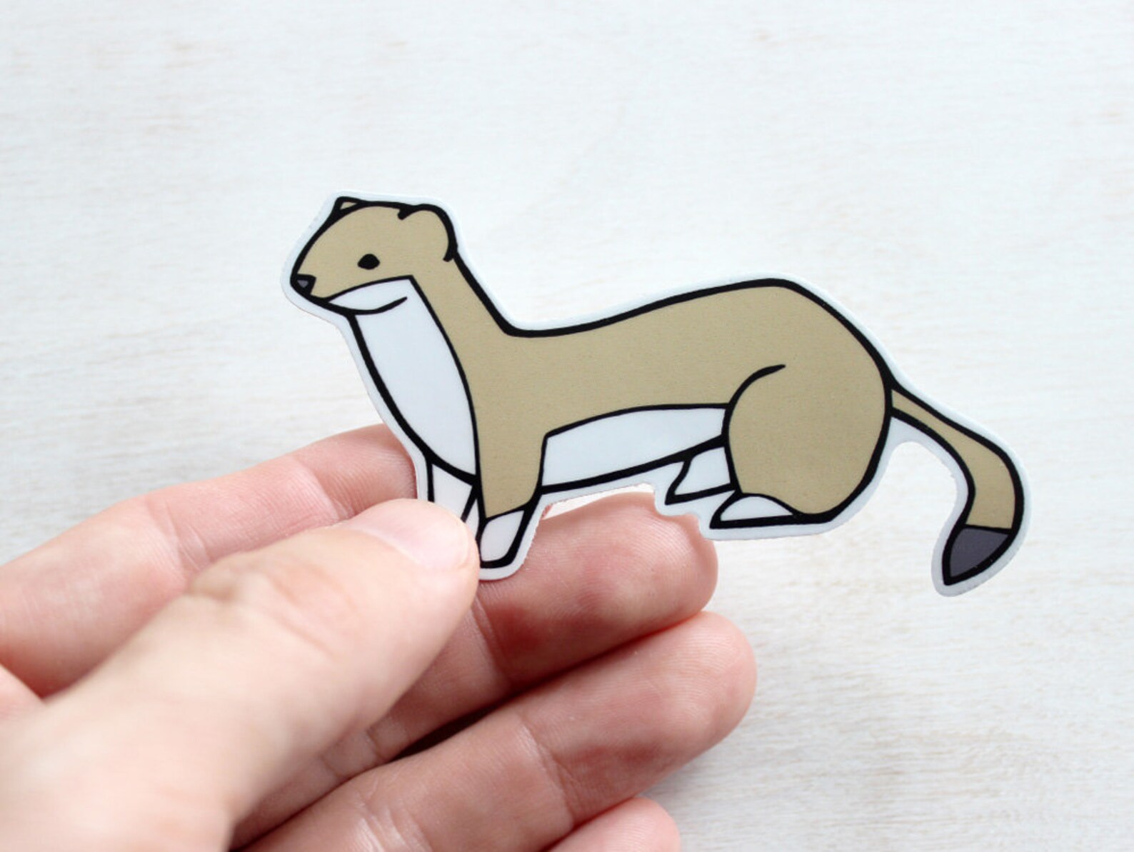 Weasel Vinyl Sticker Whimsical Animal Illustration - Etsy