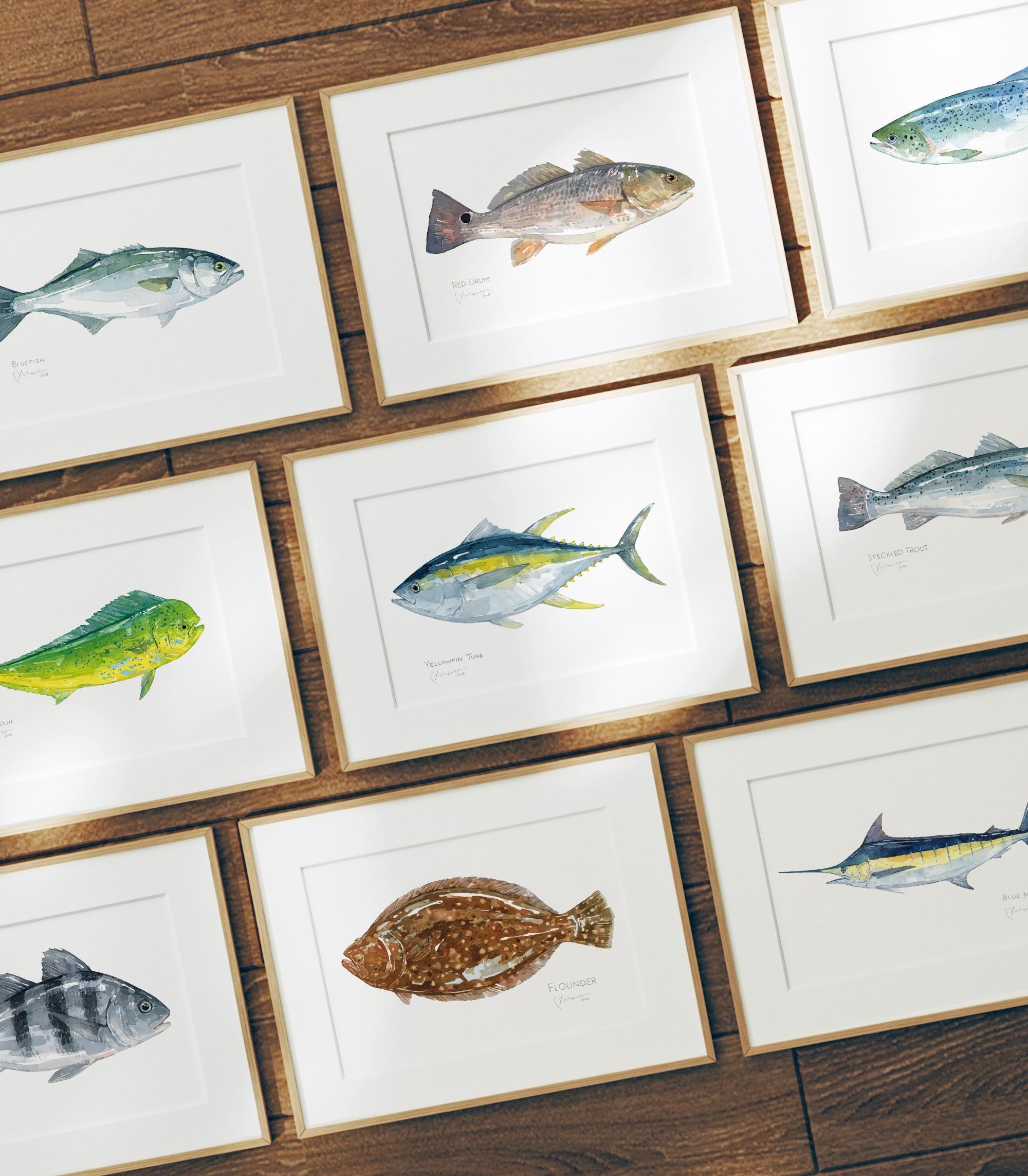 Blue Marlin Watercolor Print: Nautical Fish Painting - Etsy