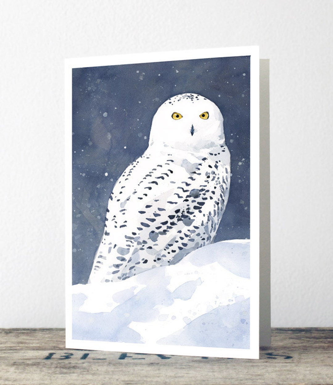 Snowy Owl Christmas Card Winter Bird Art Note Card - Etsy