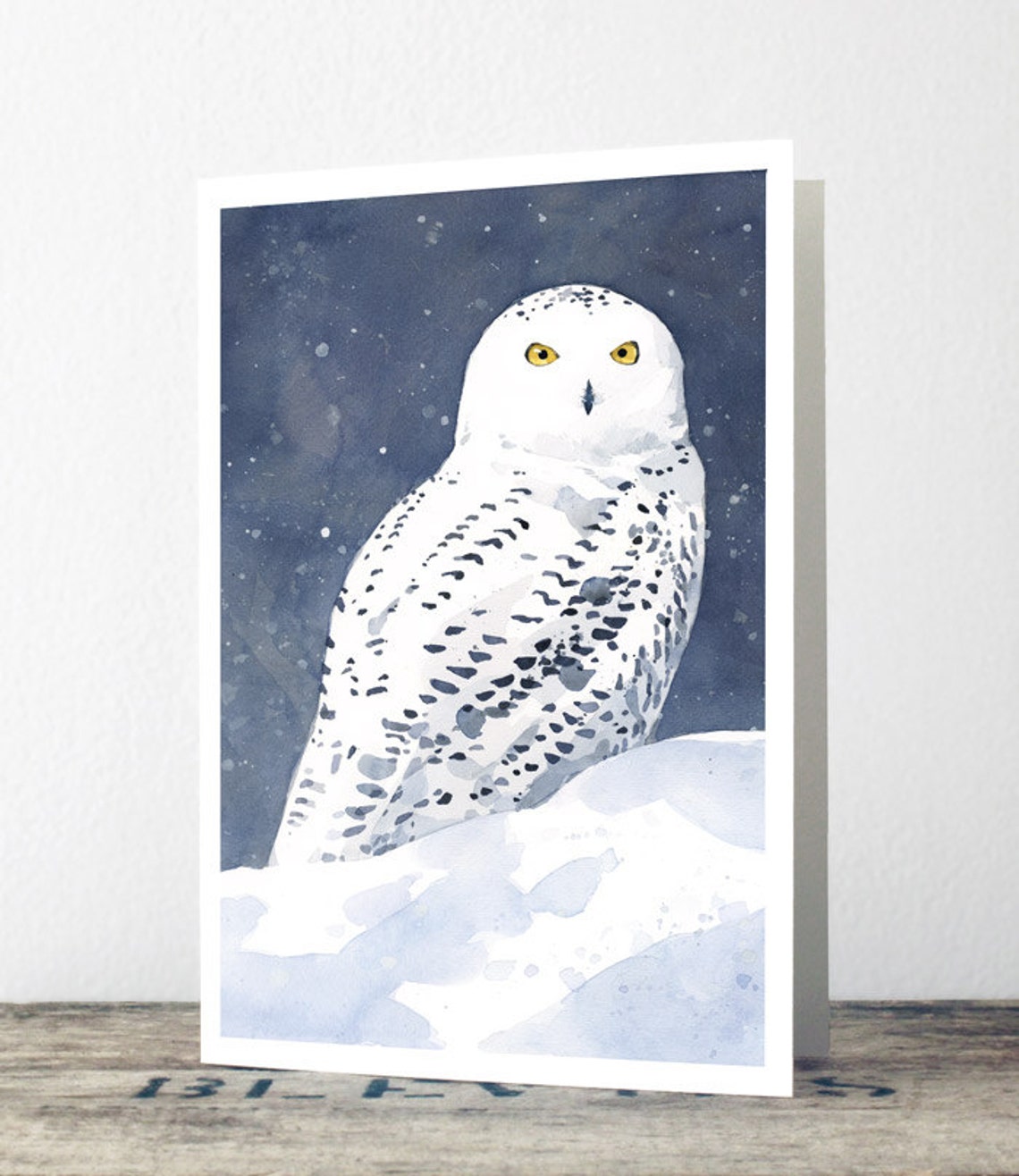 Snowy Owl Christmas Card Winter Bird Art Note Card - Etsy