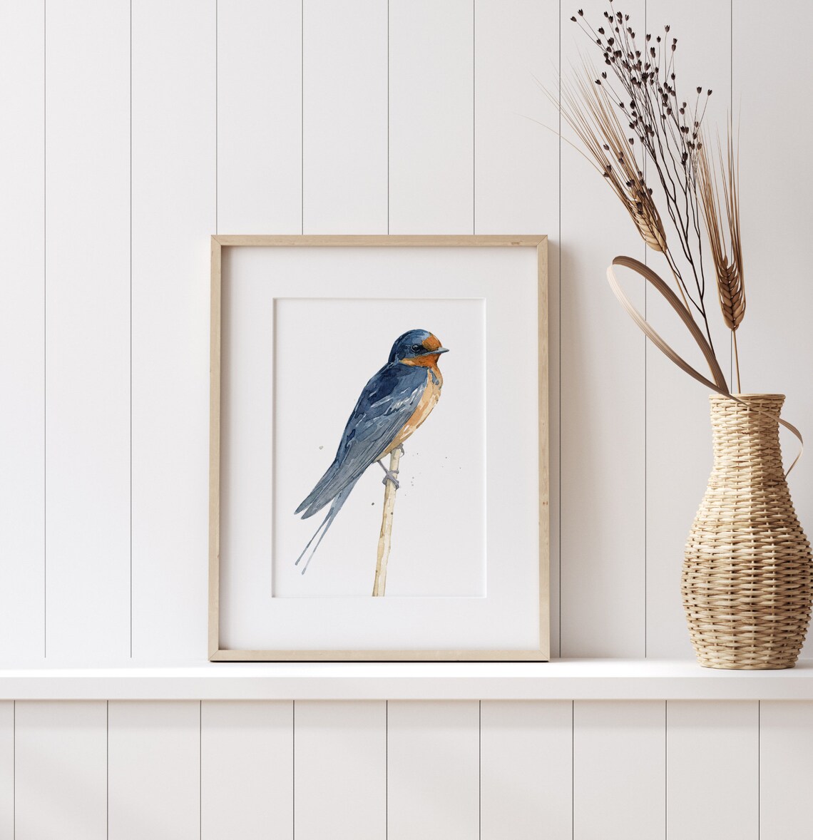 Barn Swallow Watercolor Print Bird Painting - Etsy