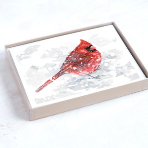 Cardinals Christmas Card Set Winter Birds in Snow Holiday Stationery ...