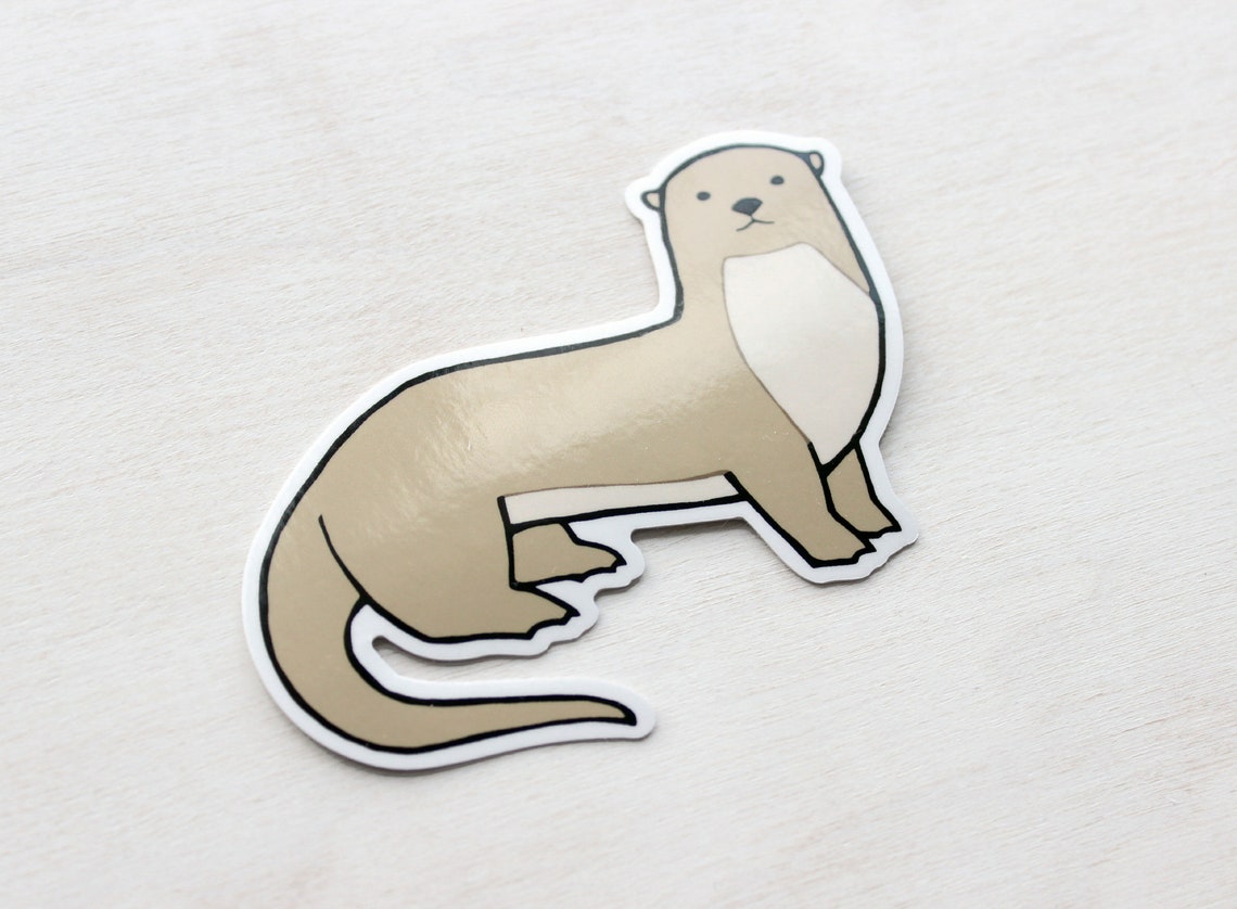Otter Sticker Cute Animal Art Sticker Waterproof Vinyl Sticker Computer ...