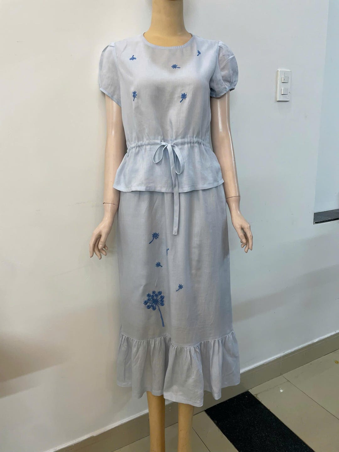 Linen Hand Embroidered Clothes Set - Dandelion Design - Etsy