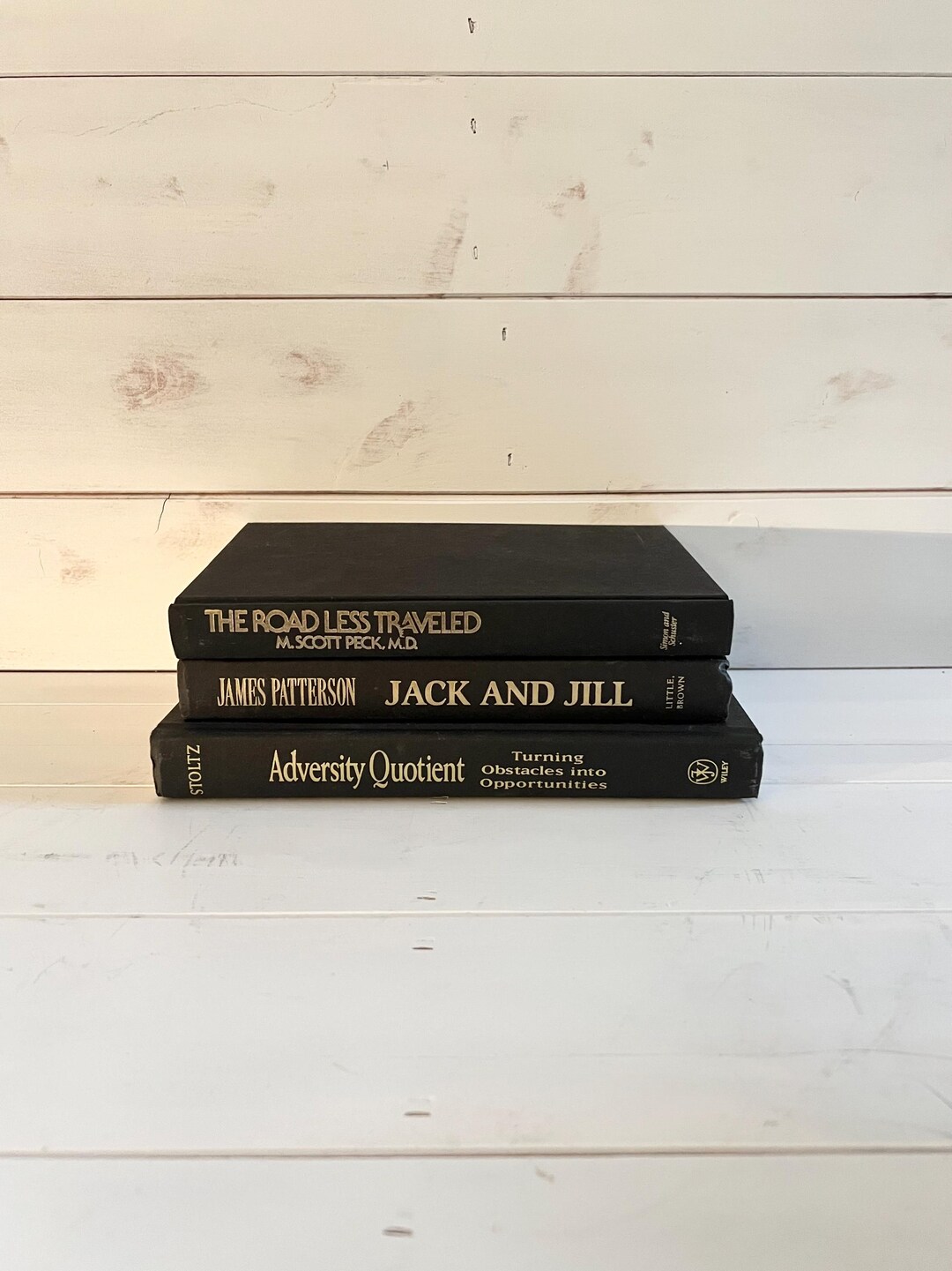 Black Book Stack | Dark Book Decor | Decorative Book Stack | Bookshelf ...