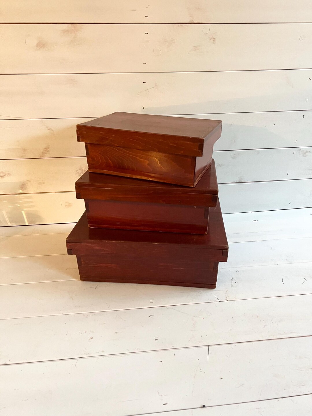 1920s Antique Japanese Kiridame Wood Nesting Boxes Wood Box Decor Set ...