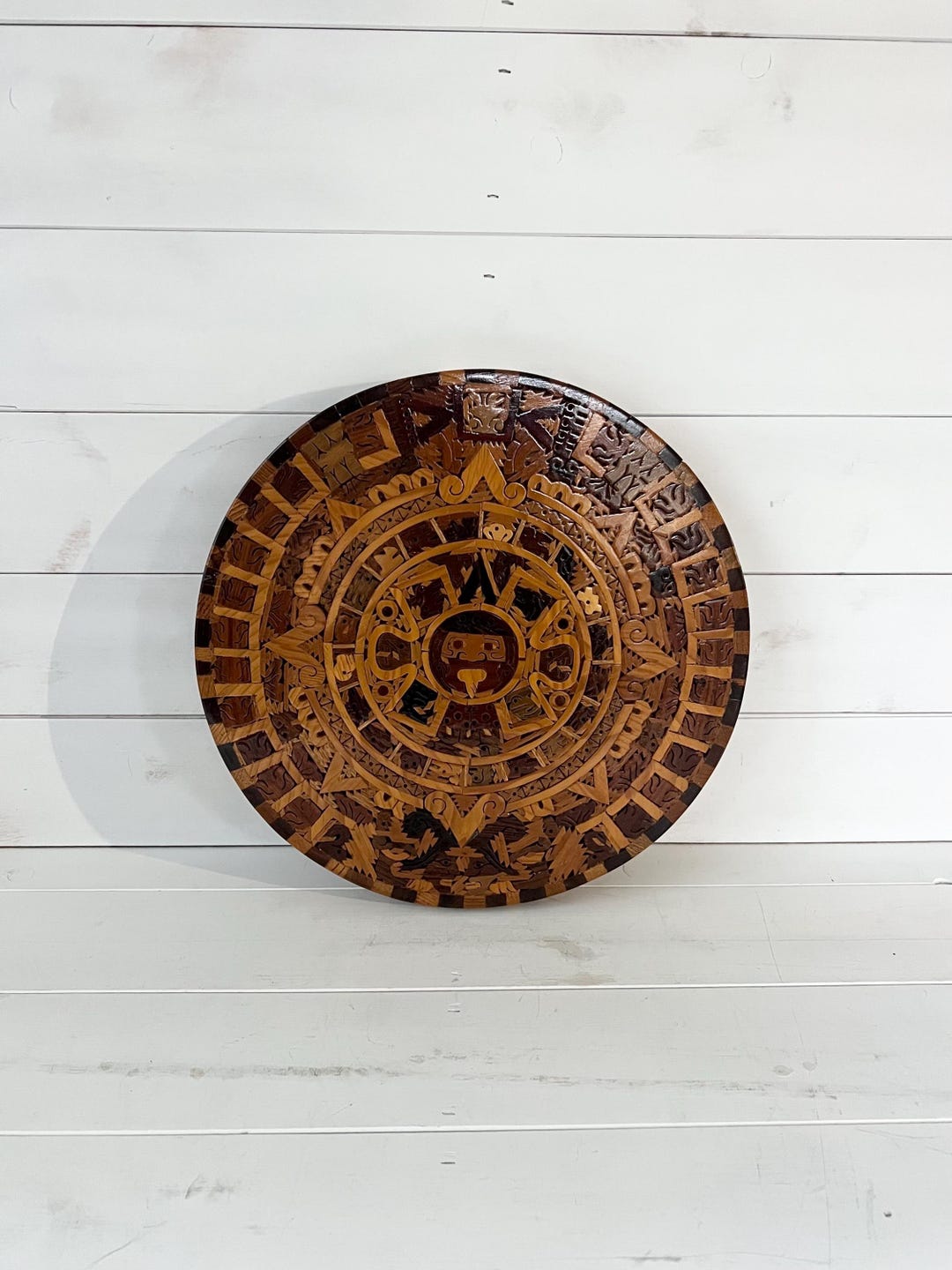 Vintage Aztec Mayan Calendar Wood Wall Art - Etsy