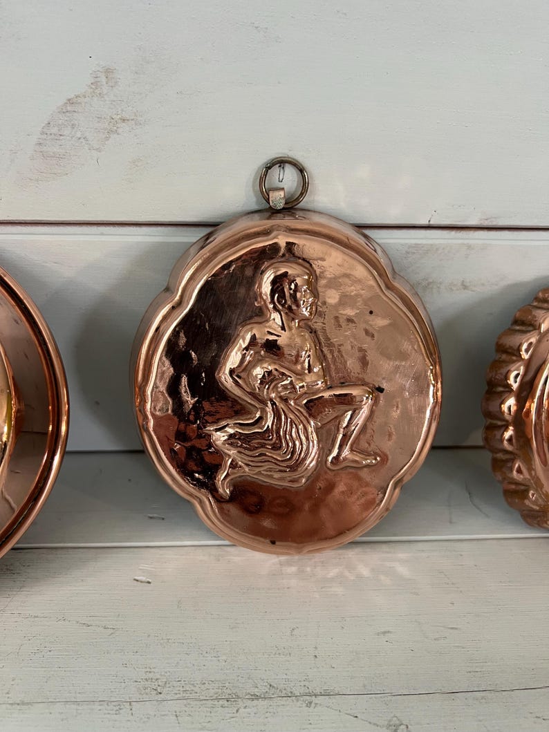 Antique Vintage Copper Molds (set of 3) | Vintage Decorative Hanging ...