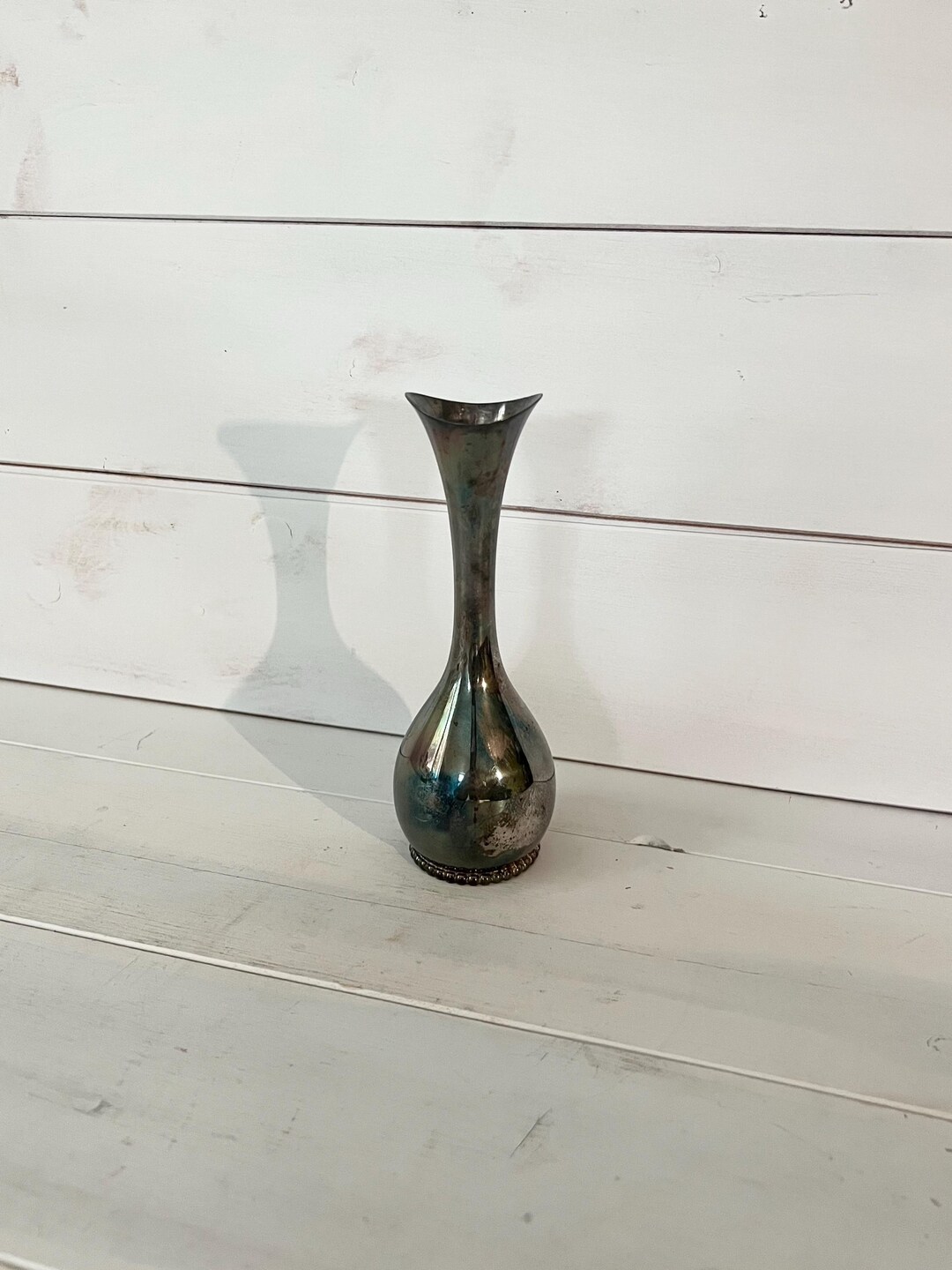 Stunning Vintage Silver Metal Vase | Minimalist Vase | Elegant Petite ...