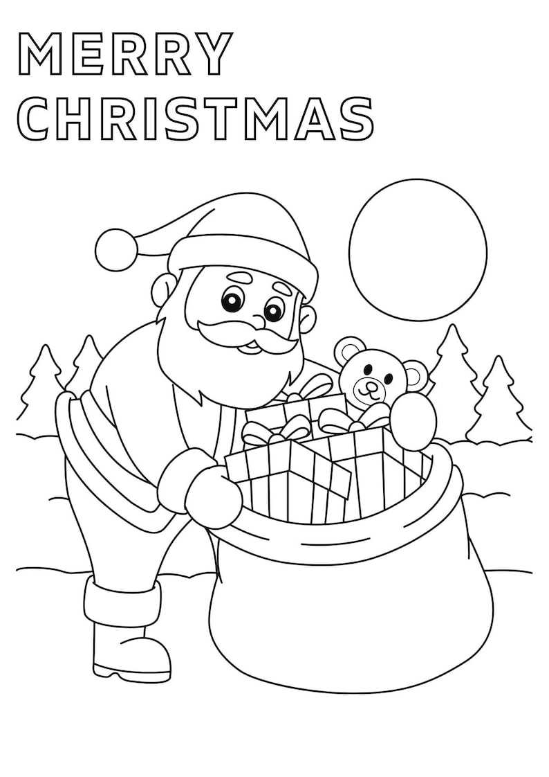 Christmas Colouring Pages - Etsy