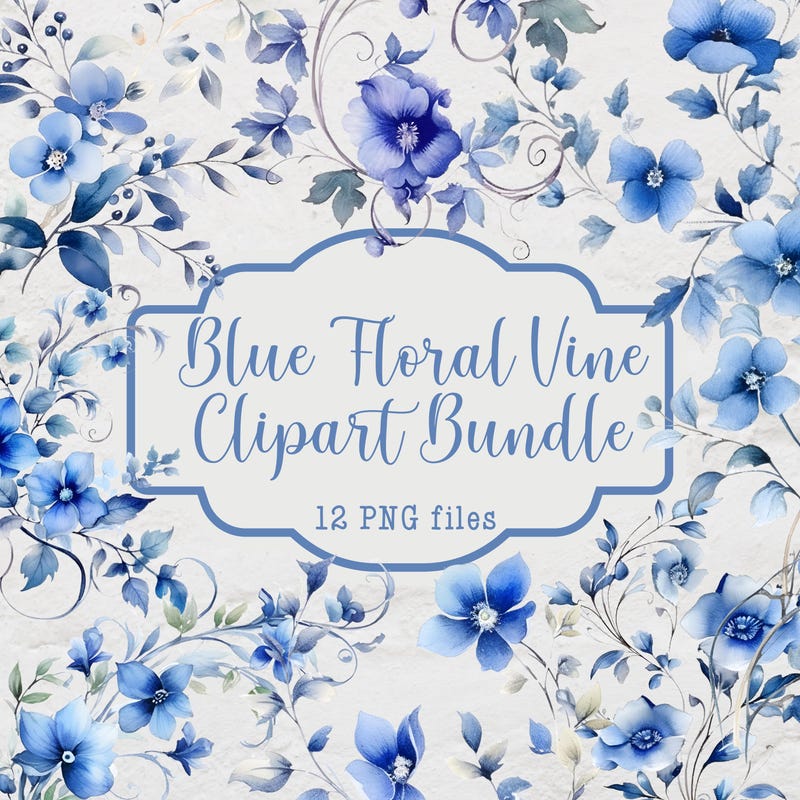 Blue Vine Canvas Art - Etsy