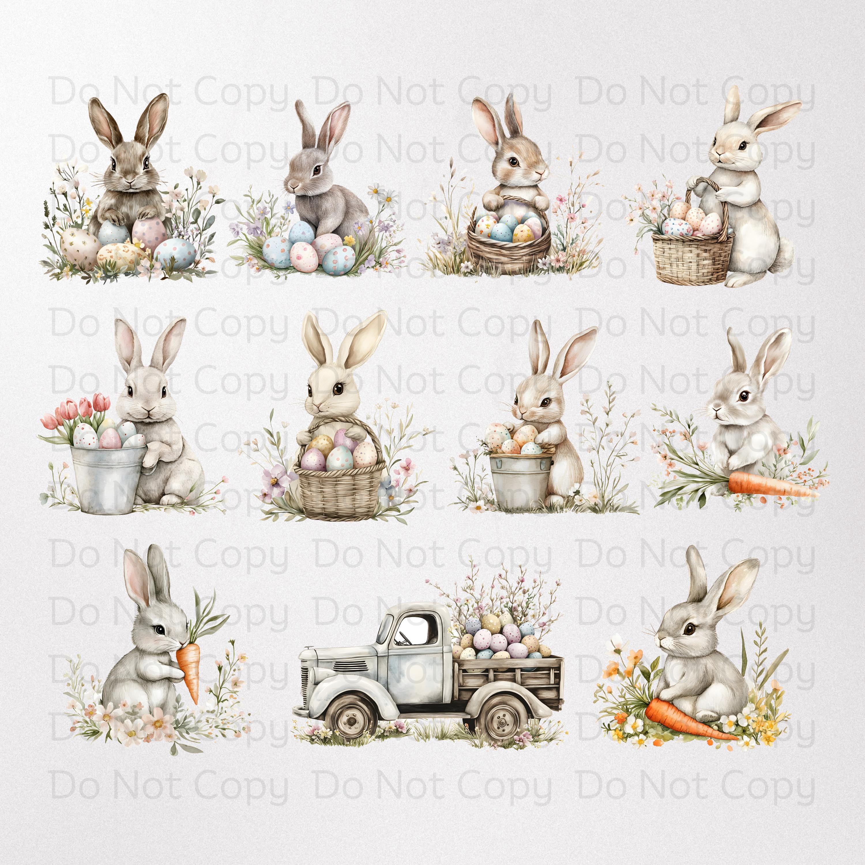 Neutral Easter Clipart Bundle, Rustic Easter Graphics, 22 PNG Files ...