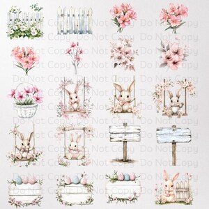 Pink Easter Clipart Bundle, Pastel Easter Graphics, 80 PNG Files ...