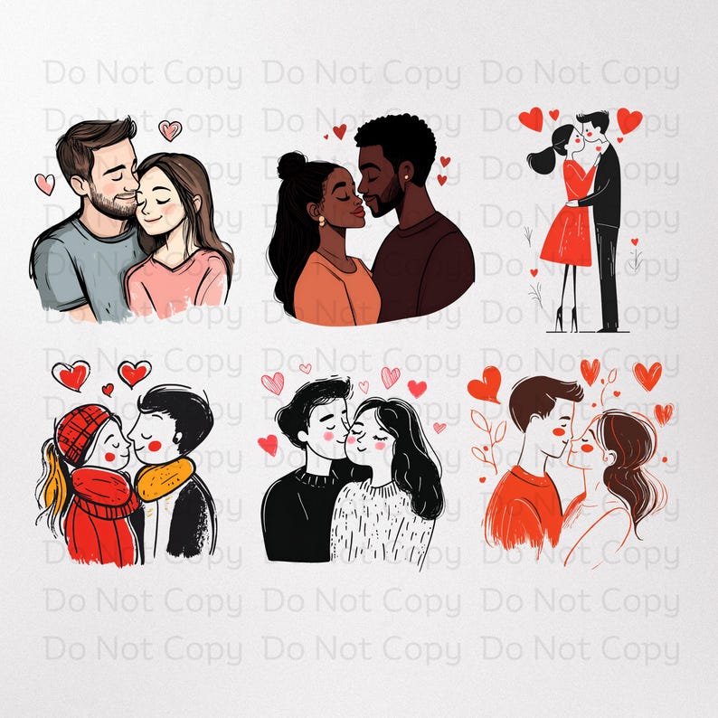 Valentine Couples Clipart Bundle, Valentine's Day Images, 38 PNG Files ...
