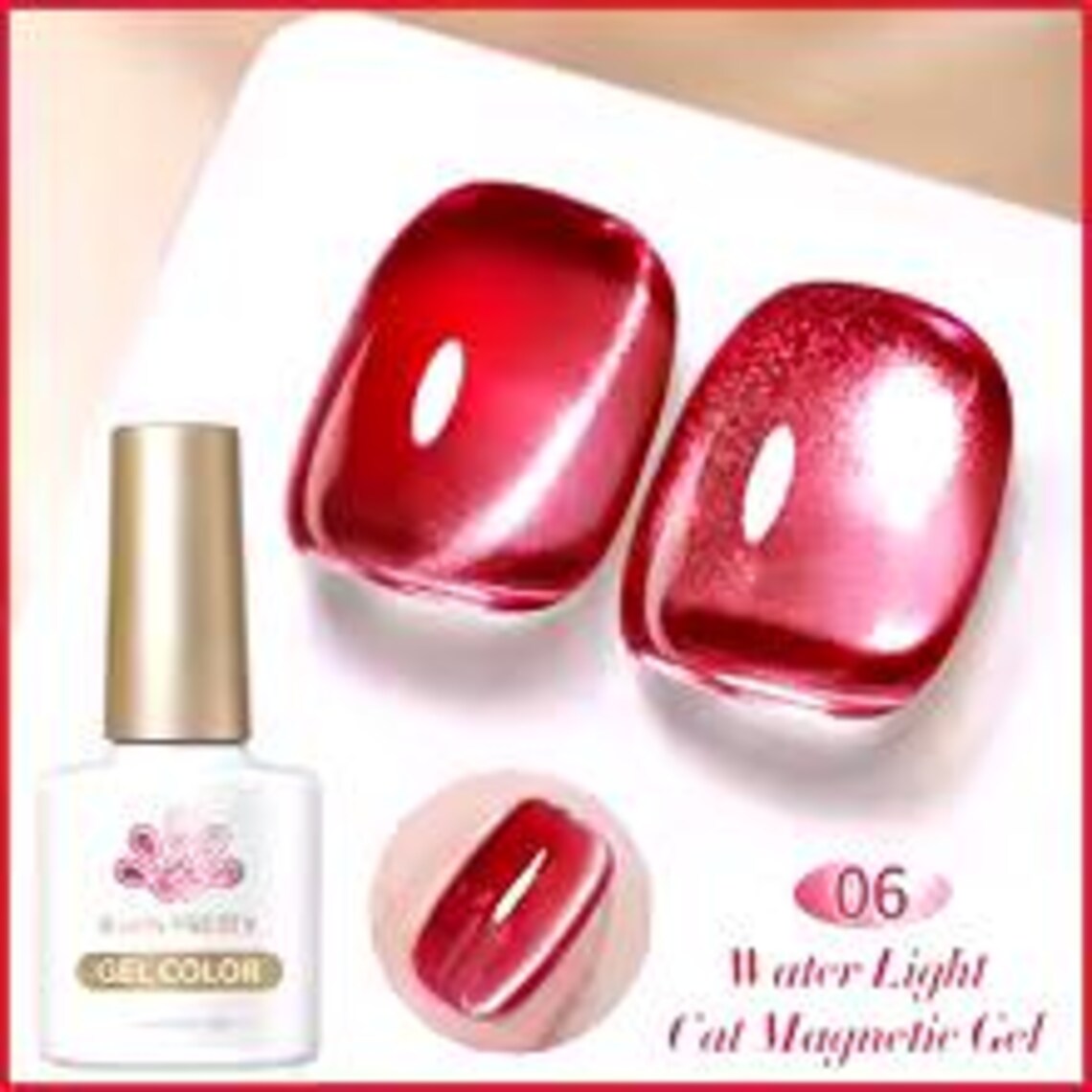 Red Nail Polish With Red Magnetic Pigment | Neon Red Nail Polish | Nail ...