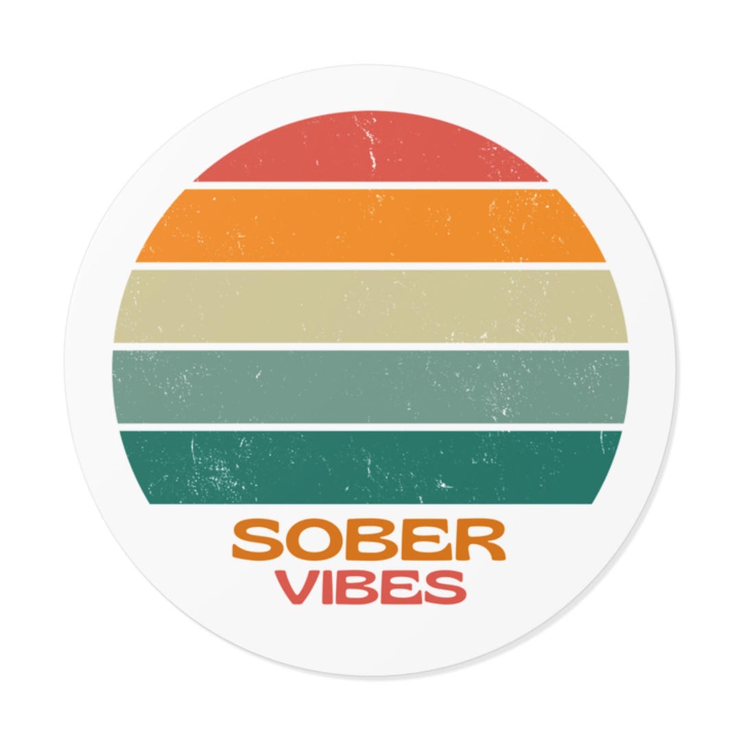 Retro Sober Vibes Stickers: Positive Affirmation, Motivational Decor - Etsy