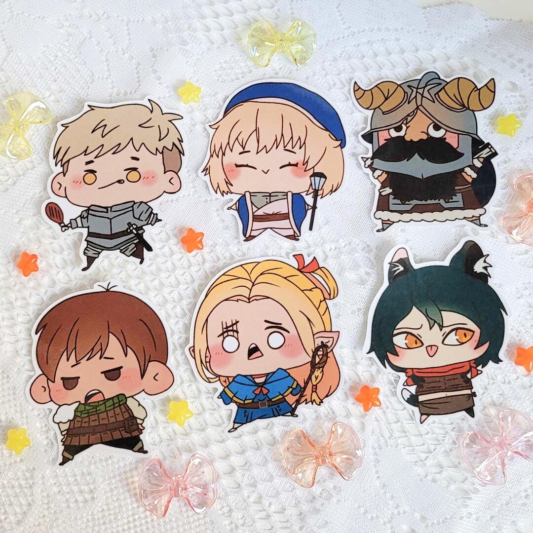 Dungeon Meshi Chibi Stickers (laios, Falin, Senshi, Chilchuck, Marcille ...