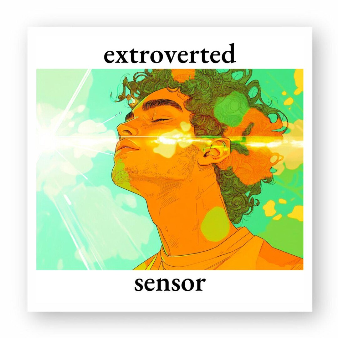 Male Extroverted Sensor Square Sticker, MBTI Gift for ISFP or ESTP - Etsy