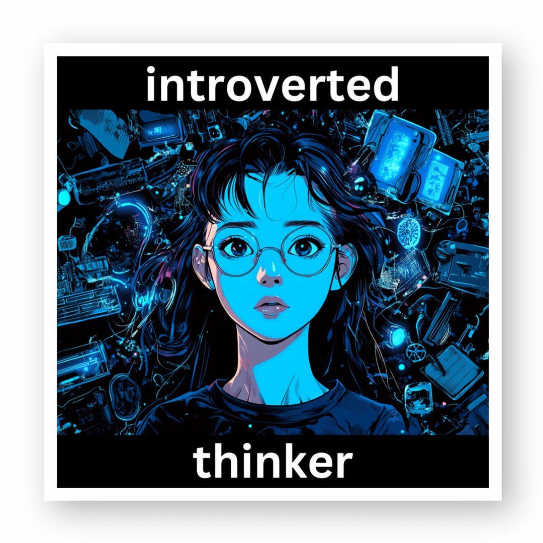 Female Introverted Thinker Square Sticker, MBTI Gift for INTP or ISTP ...