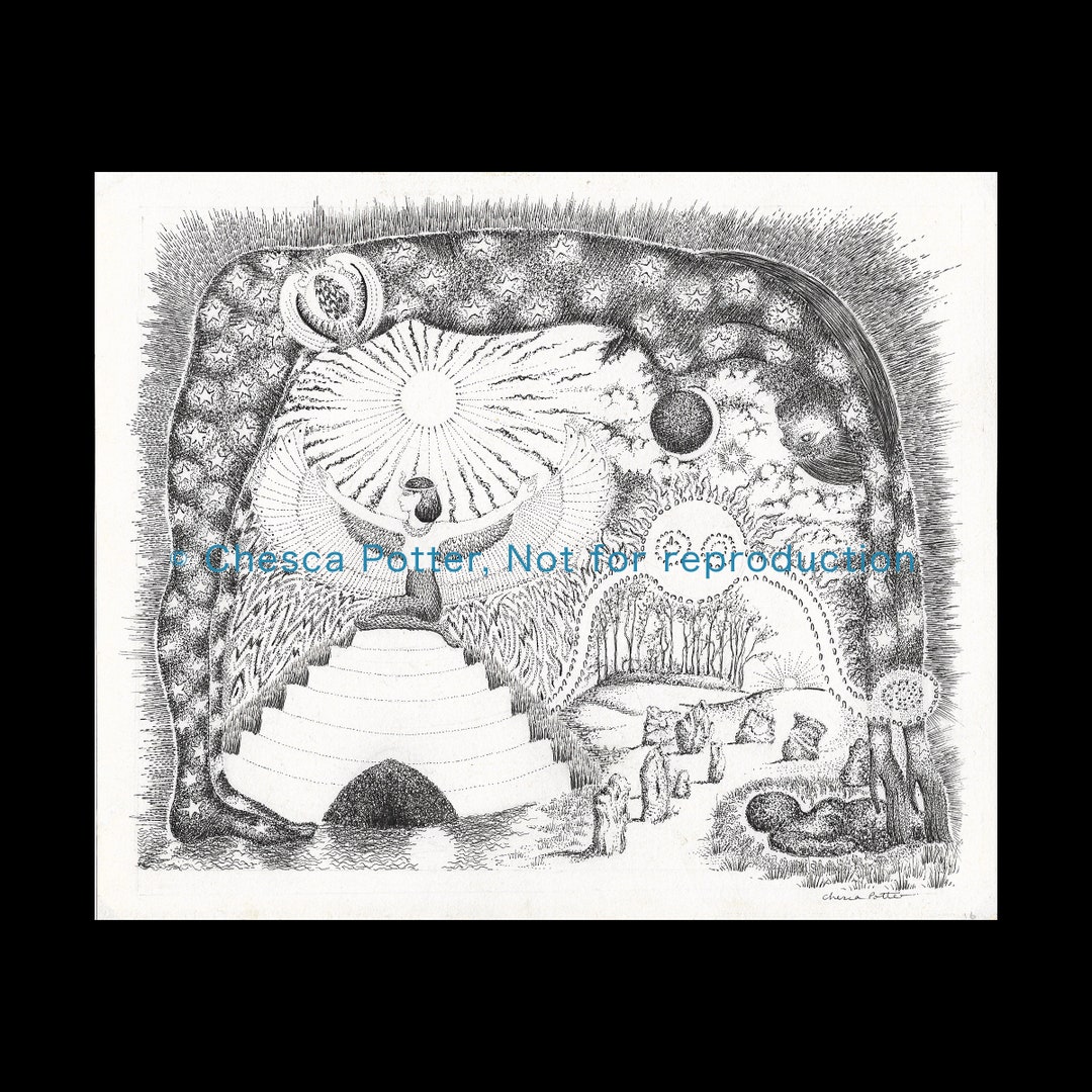 Chesca Potter, Unique One of a Kind Original Art Signed Pen & Ink ...