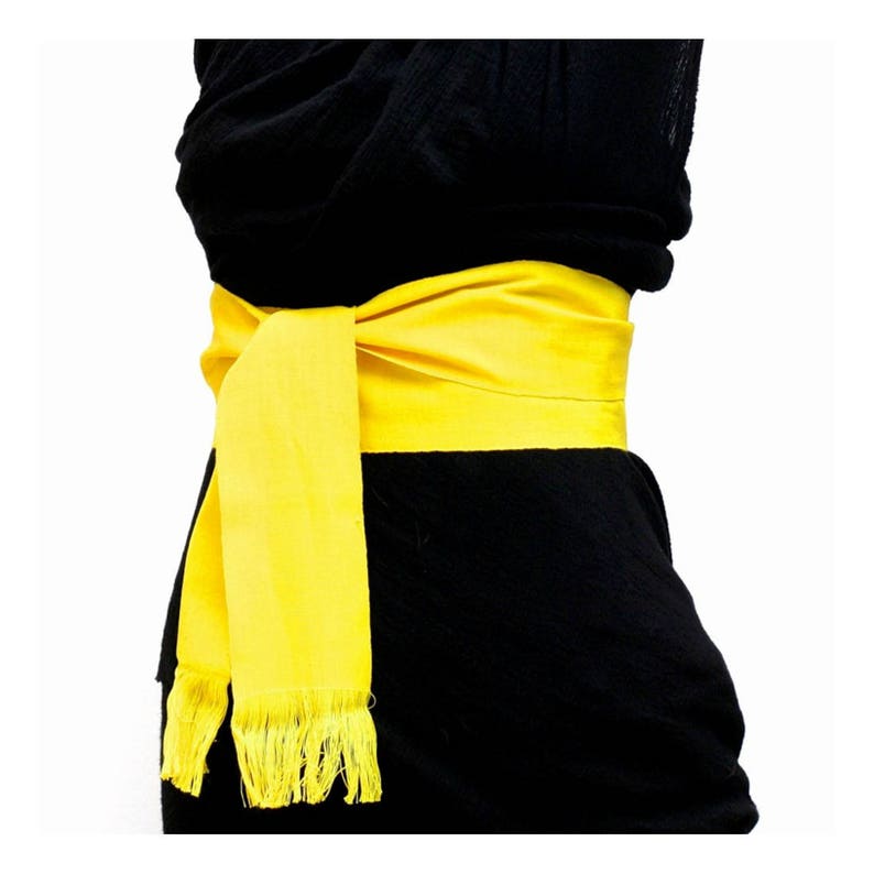 Blazing Yellow Sash, SA01 - Long Woven Belt - Vintage New-old-stock ...