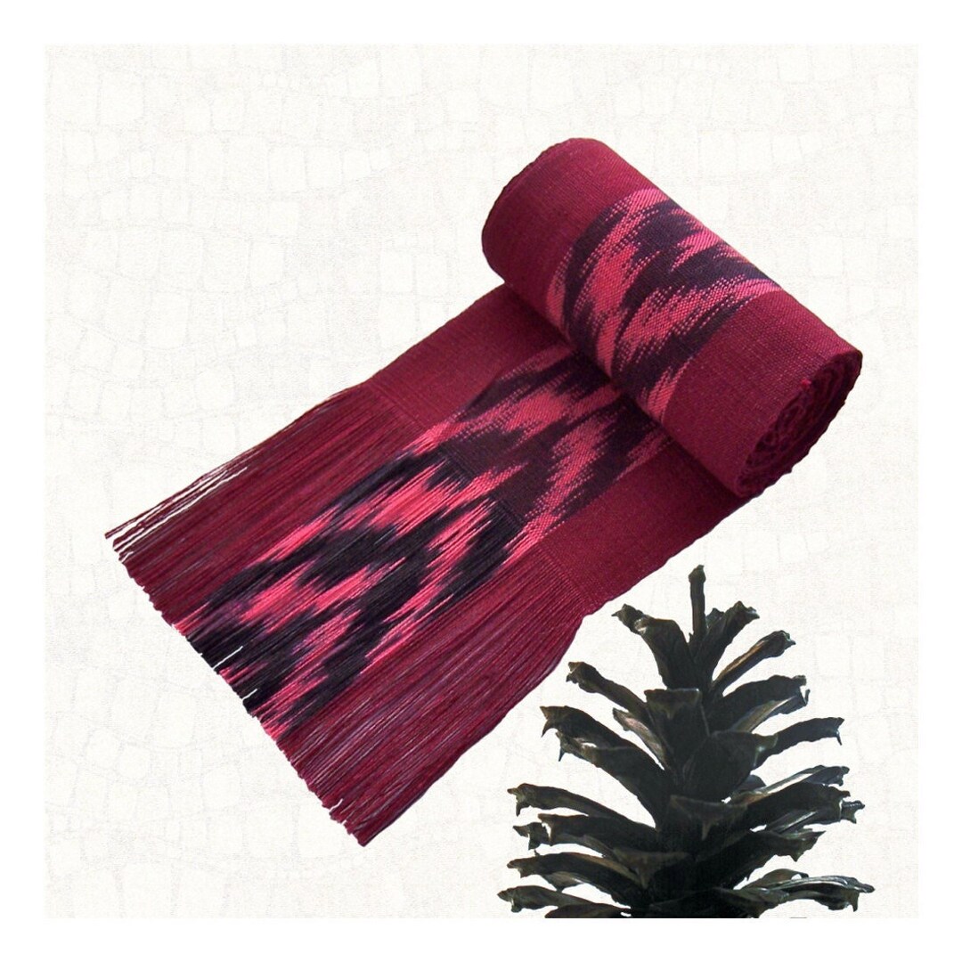 Cochineal Red Sash, SA58 - Long Woven Belt - Vtg NOS Fair Trade, Ikat ...