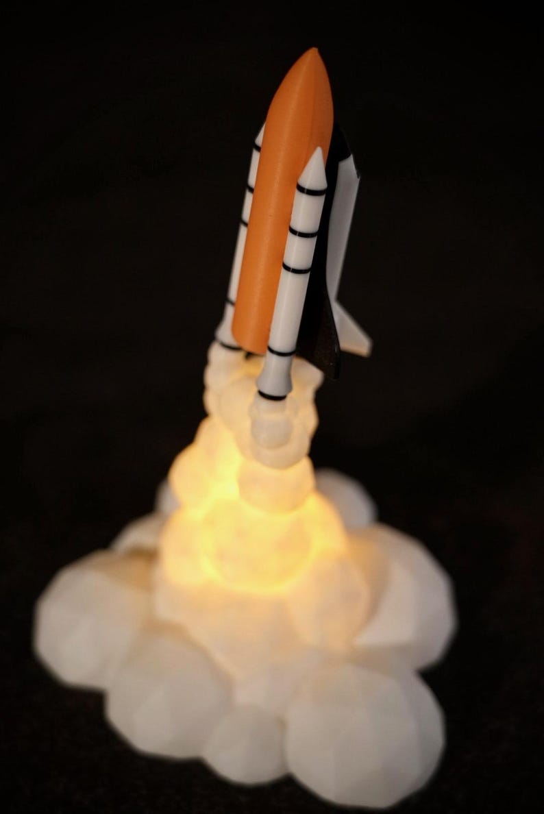 Space Shuttle Launch Night Light: NASA Inspired LED Rocket Lamp - Etsy