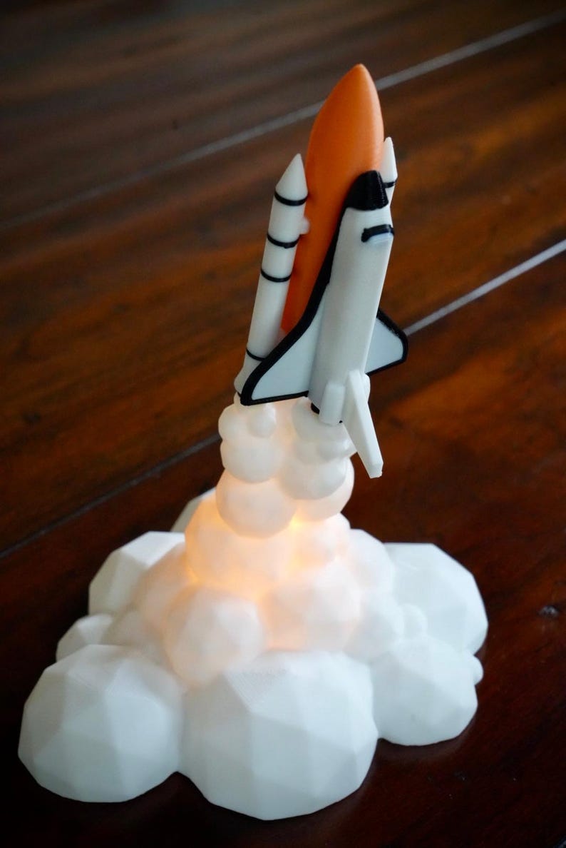 Space Shuttle Launch Night Light: NASA Inspired LED Rocket Lamp - Etsy