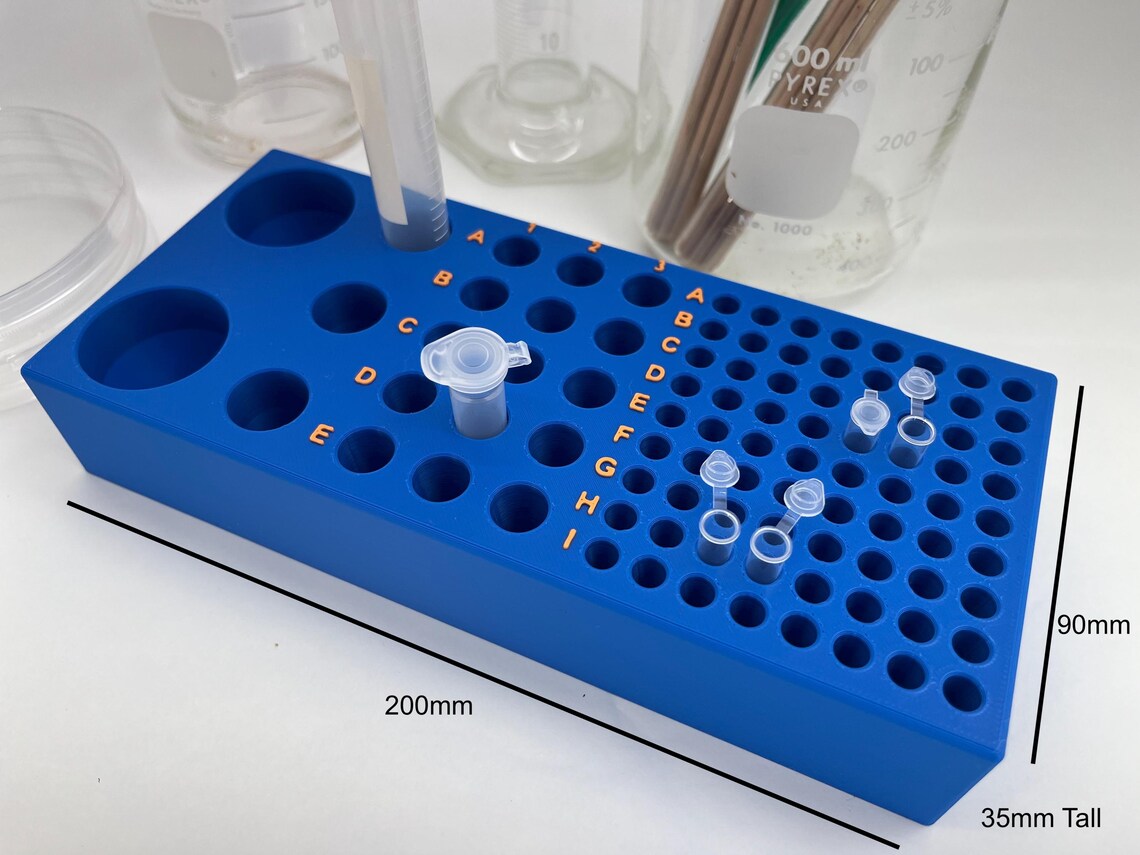 Multi Test Tube Rack: Customizable Lab Organizer for PCR, 1.5/2ml, 15ml ...