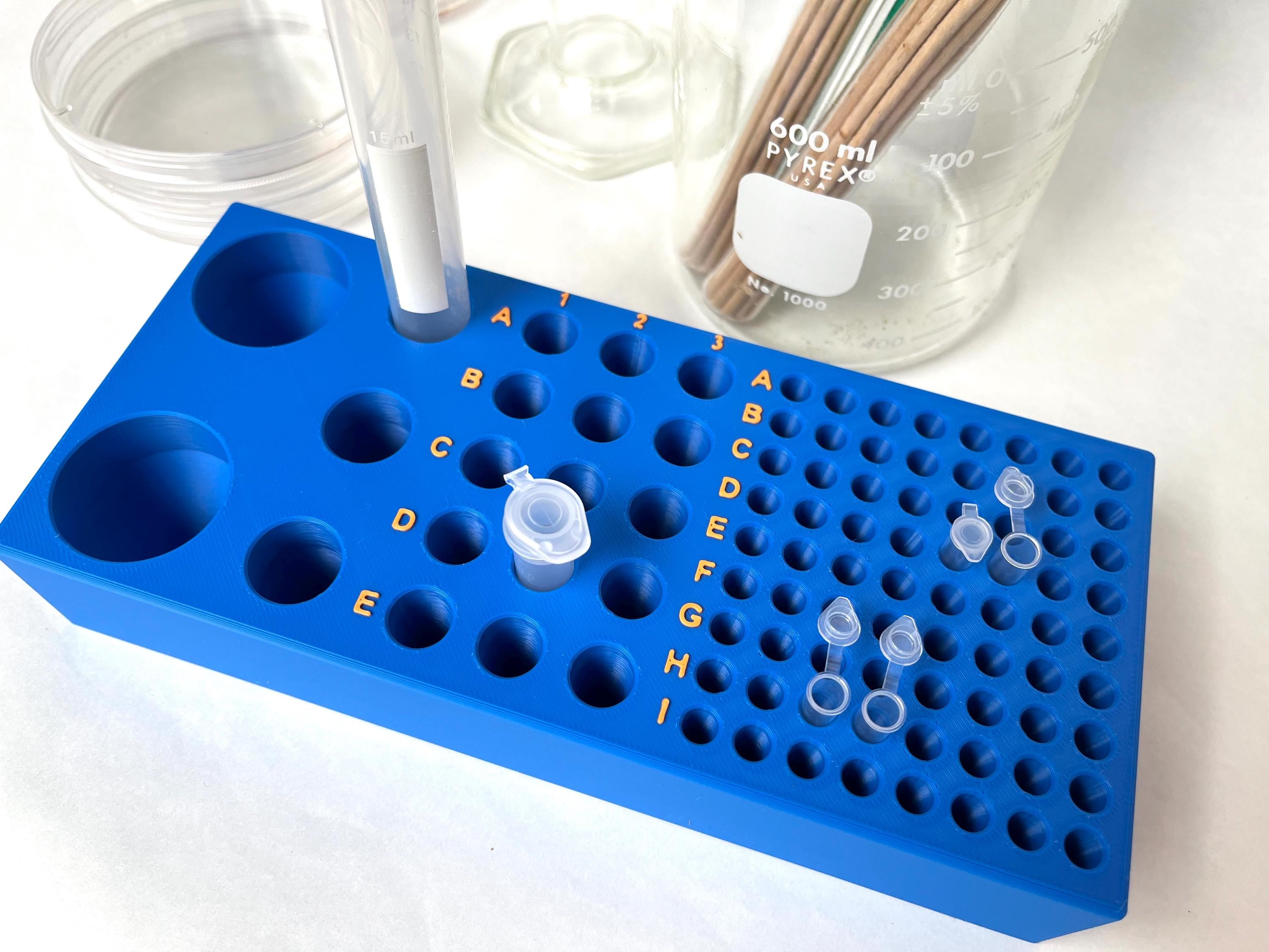 Multi Test Tube Rack: Customizable Lab Organizer for PCR, 1.5/2ml, 15ml ...