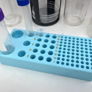 Multi Test Tube Rack: Customizable Lab Organizer for PCR, 1.5/2ml, 15ml ...