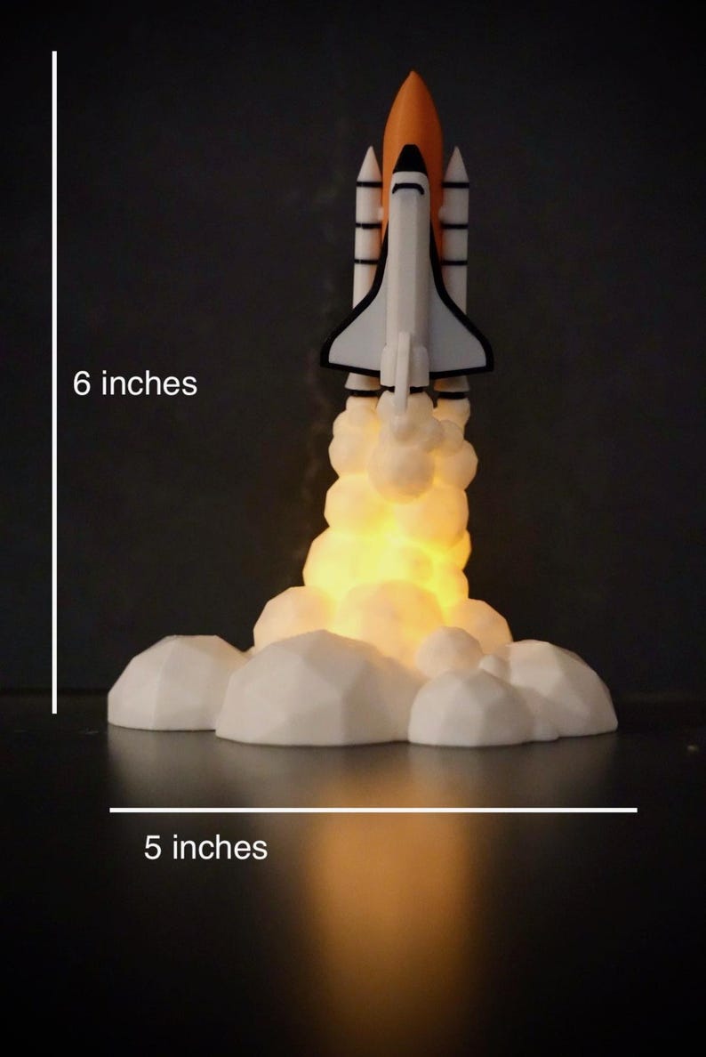 Space Shuttle Launch Night Light: NASA Inspired LED Rocket Lamp - Etsy