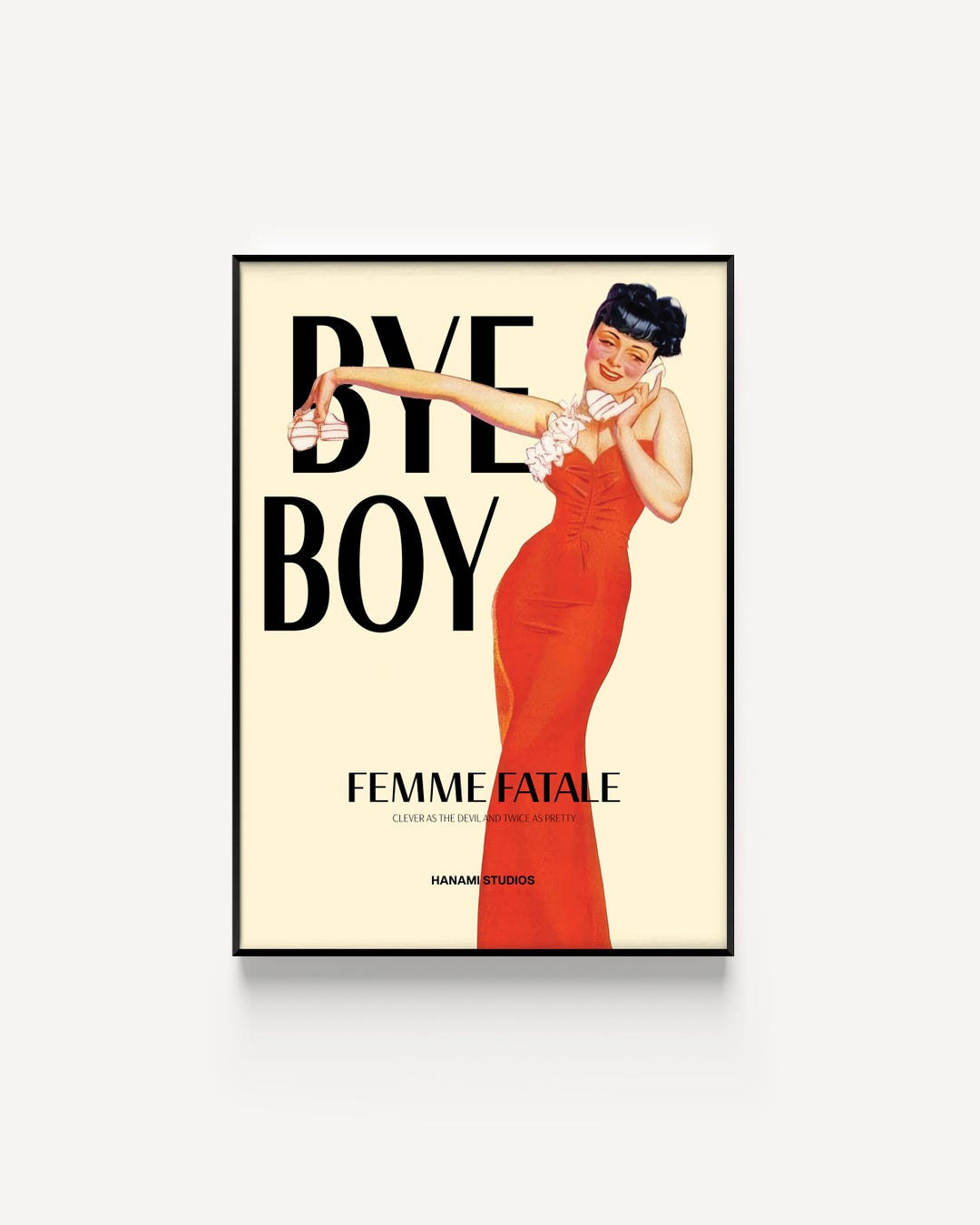 Retro Pin up Poster Bye Boy - Etsy
