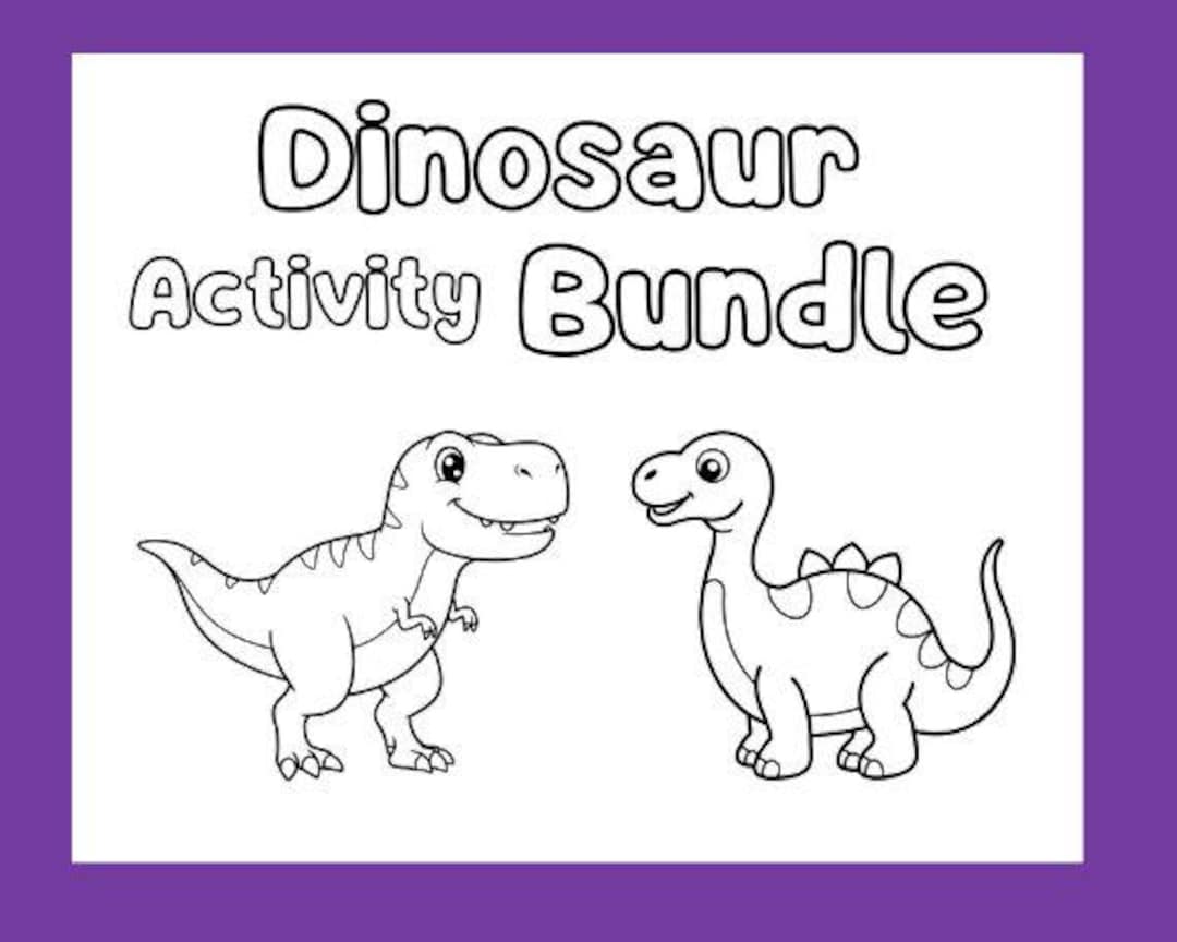 Dinosaur Activity Bundle: Coloring Pages, Puzzles, Glyph (PDF) - Etsy