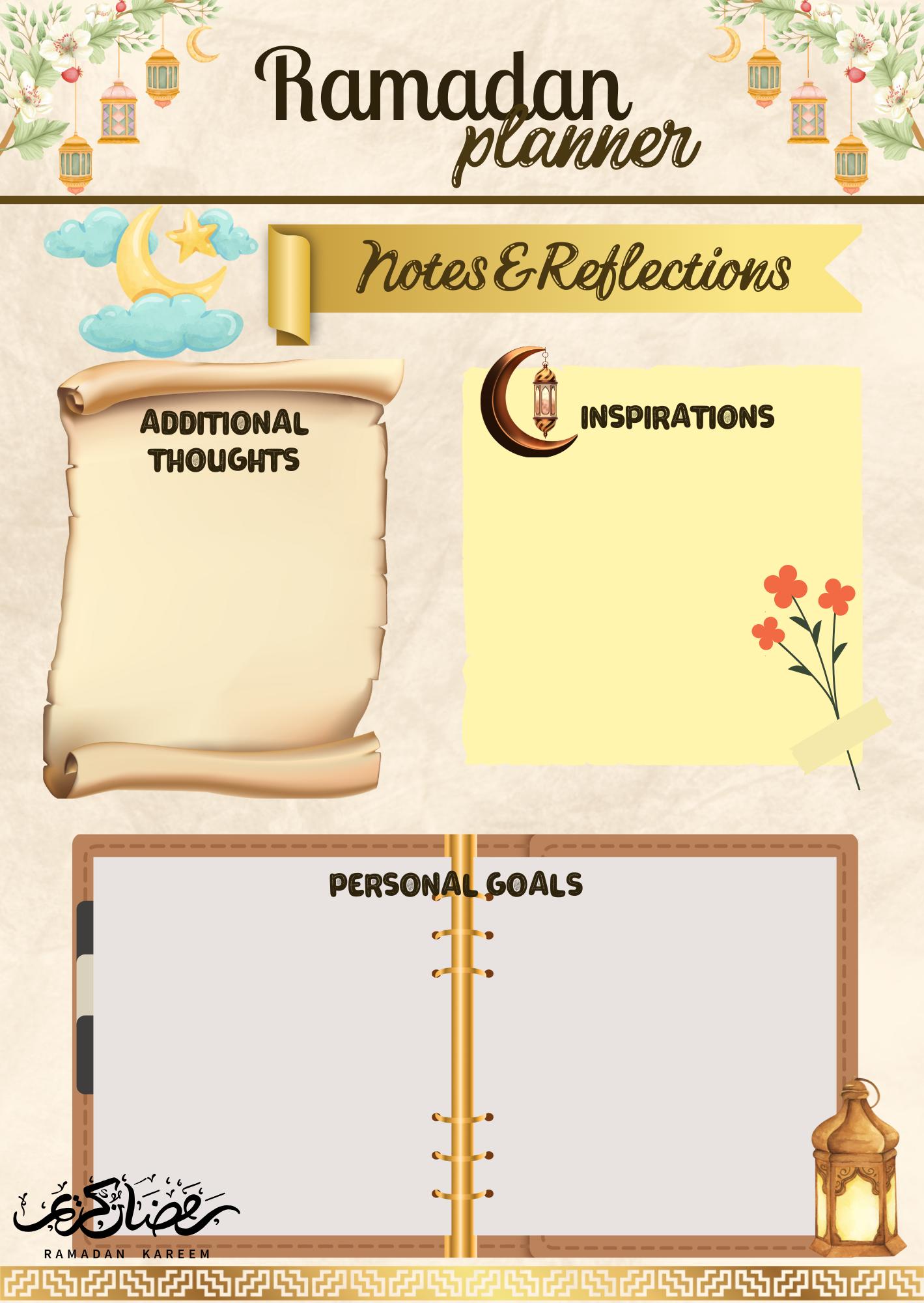 Printable Ramadan Planner / Daily Ibadah Tracker / Islamic Planner for ...