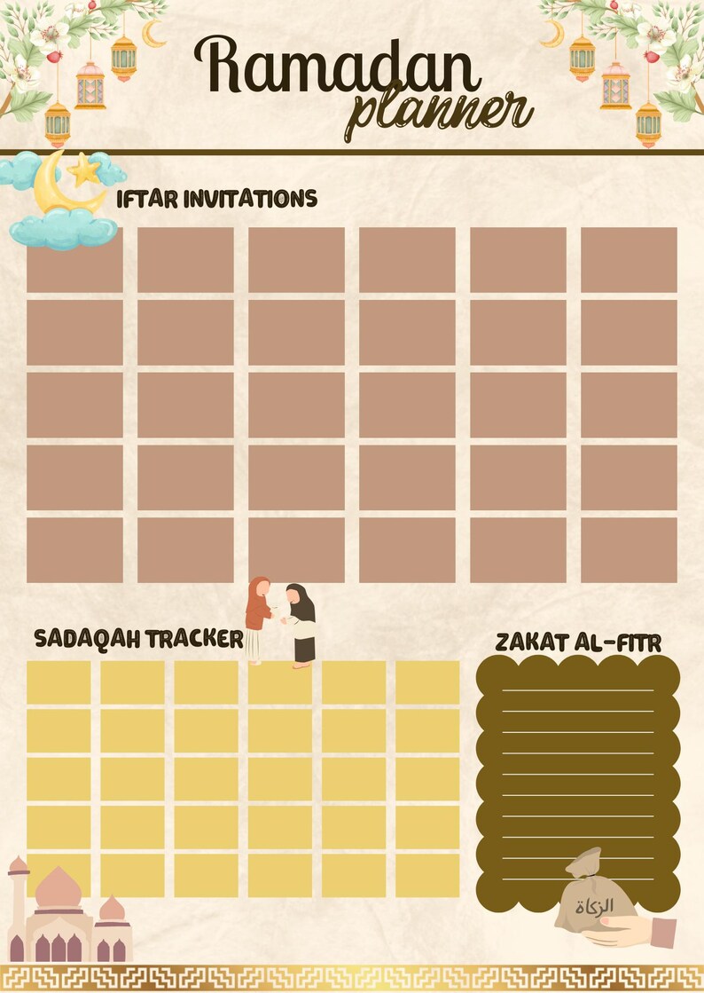 Printable Ramadan Planner / Daily Ibadah Tracker / Islamic Planner for ...