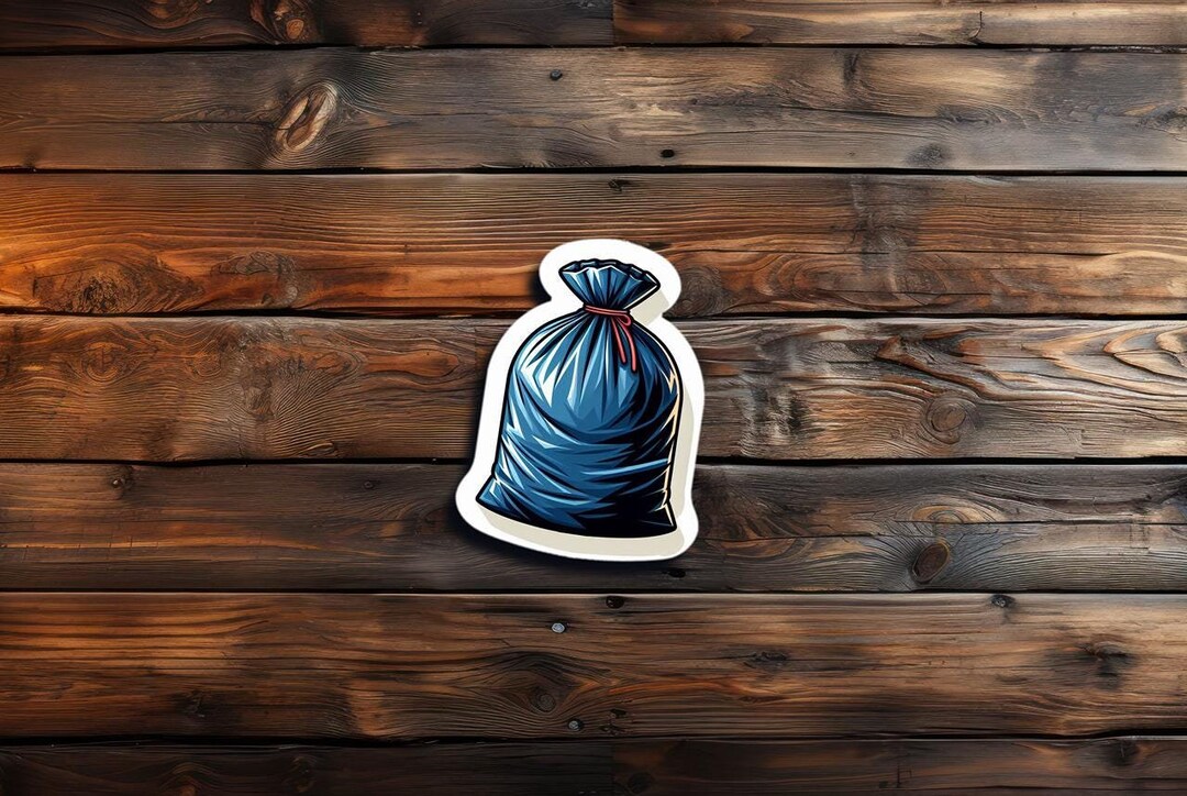 Trash Bag Sticker - Kiss-cut Stickers, Garbage Bin Decal, Wastebasket ...