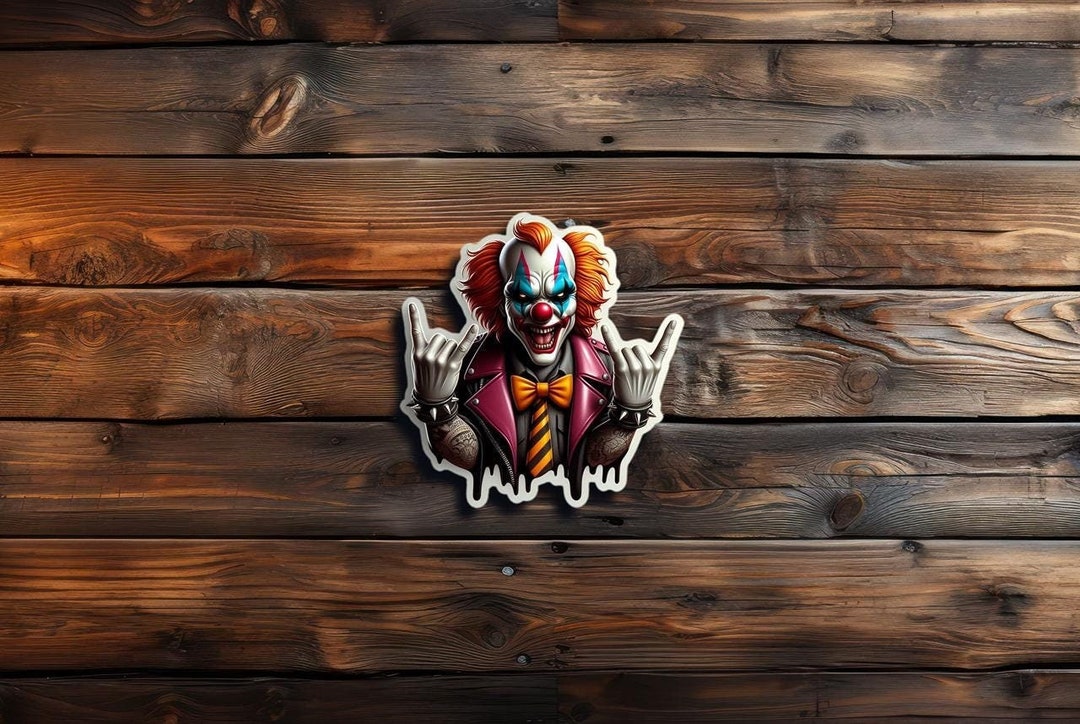 Scary Rocker Clown Stickers, Horror Decals, Creepy Laptop Sticker ...
