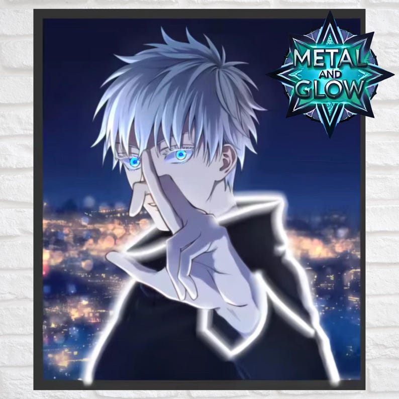 Custom Satoru Gojo Neon Light – UV Printed Acrylic JJK Anime Sign – LED ...