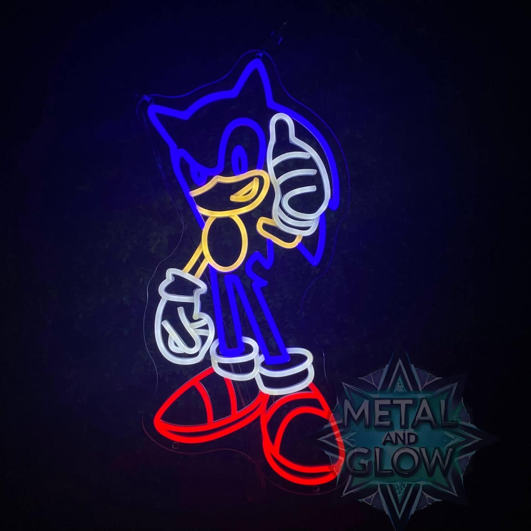 Sonic the Hedgehog Neon Light - Custom LED Neon Sign for Room Decor ...