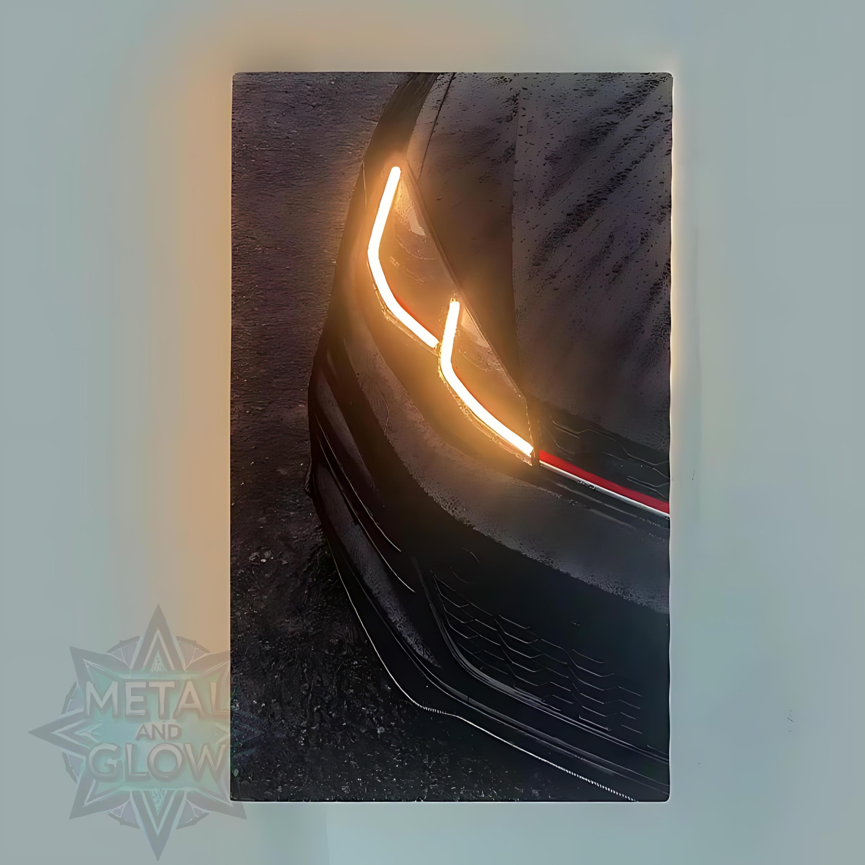 Volkswagen Golf GTI Acrylic Neon Poster – Vibrant Sports Car Wall Art ...