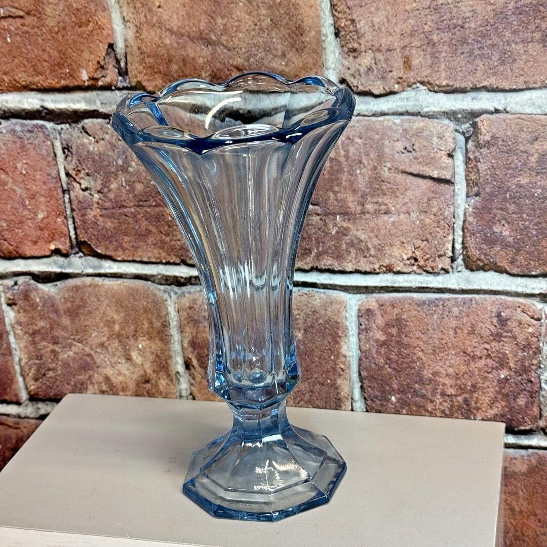 Vintage Fostoria Virginia Pattern Colonial Azure Blue Rare Color Footed ...