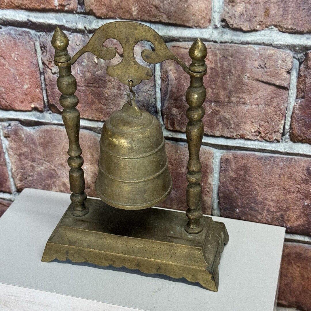 Vintage Chinese Brass Meditation Bell on Stand - No Striker- Asian ...