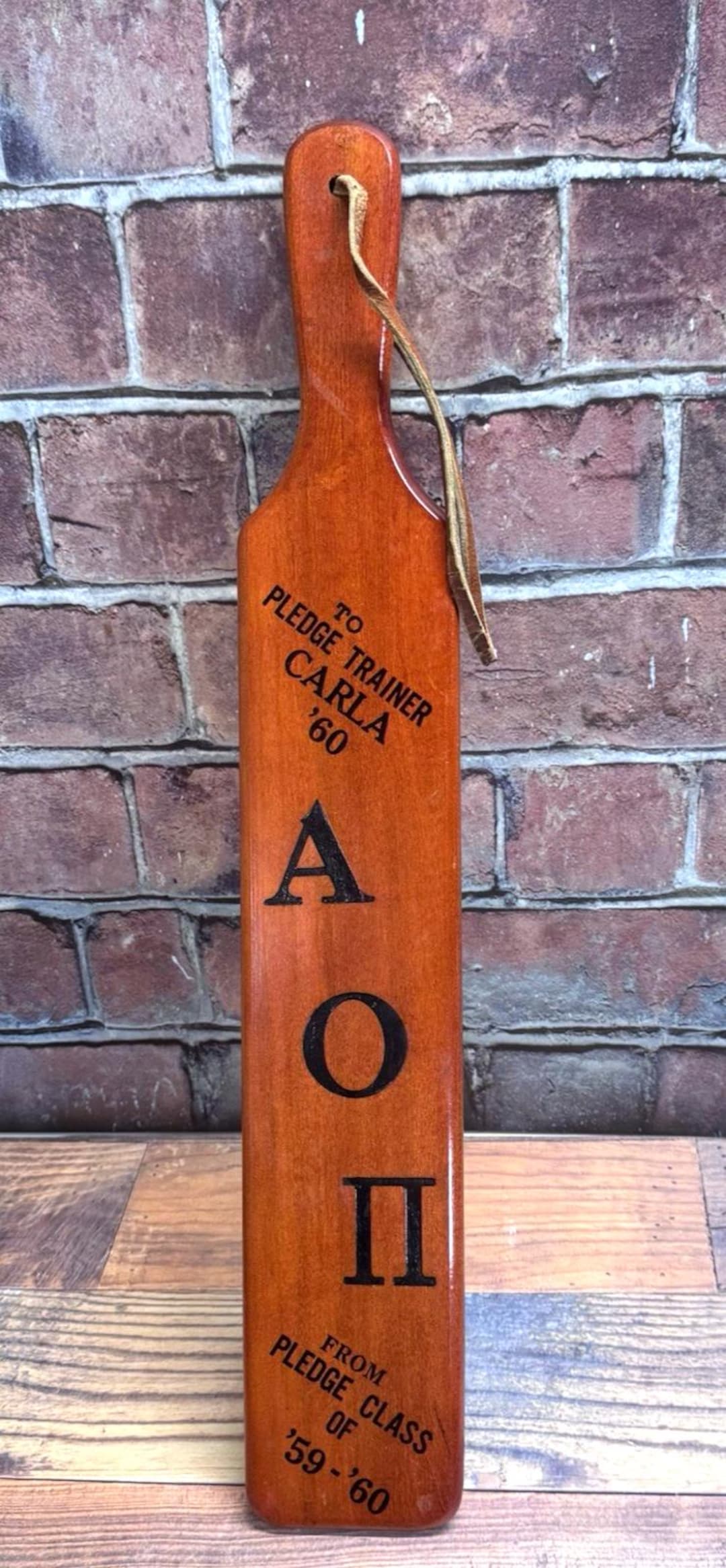 Vintage Sorority Pledge Paddle Alpha Omicron Pi Vintage 1959 Hanover ...