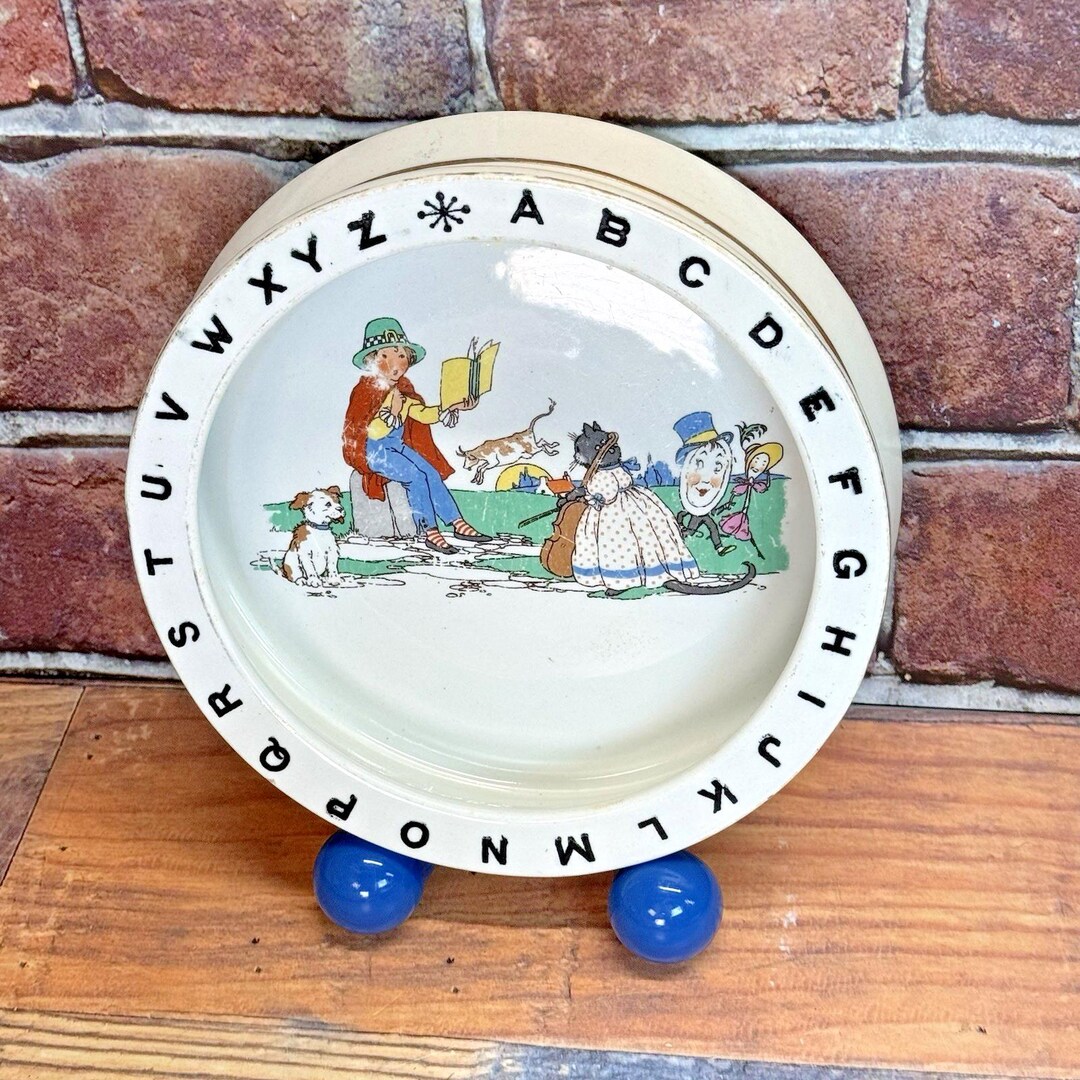 1920s Bridgwood England Child's Antique Porcelain Baby Dish Alphabet ...