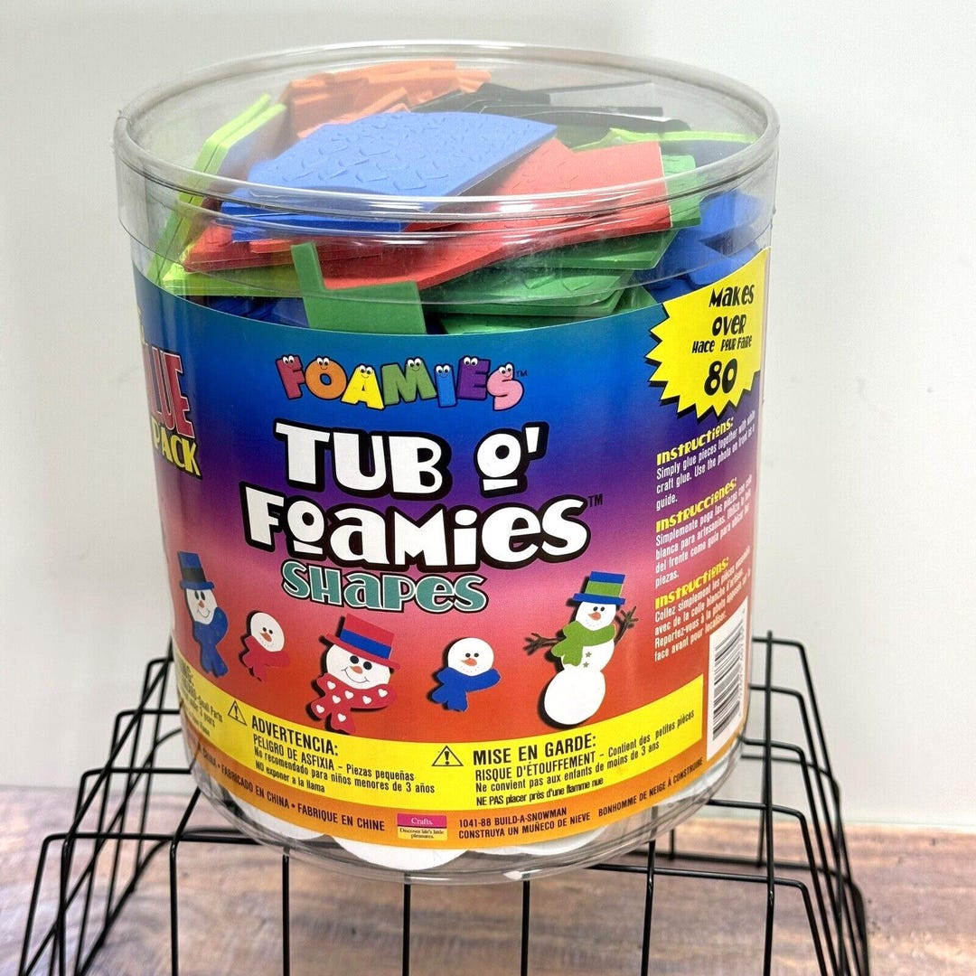 Foamies Build a Snowman FOAM SHAPES Classroom Craft Bucket Tub Value ...