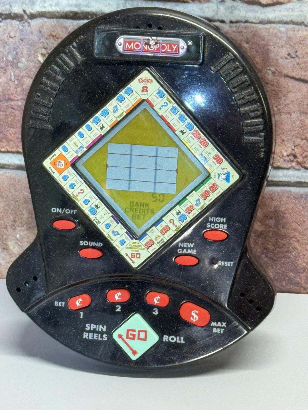 Vintage 1999 Monopoly Jackpot Electronic Handheld Slots Game Toy Hasbro ...