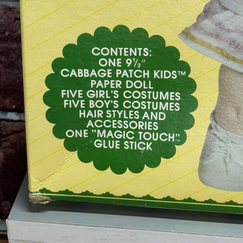 Vtg 1983 Cabbage Patch Kids Paper Doll NEW! NIB Avalon #640 Toy Boys ...