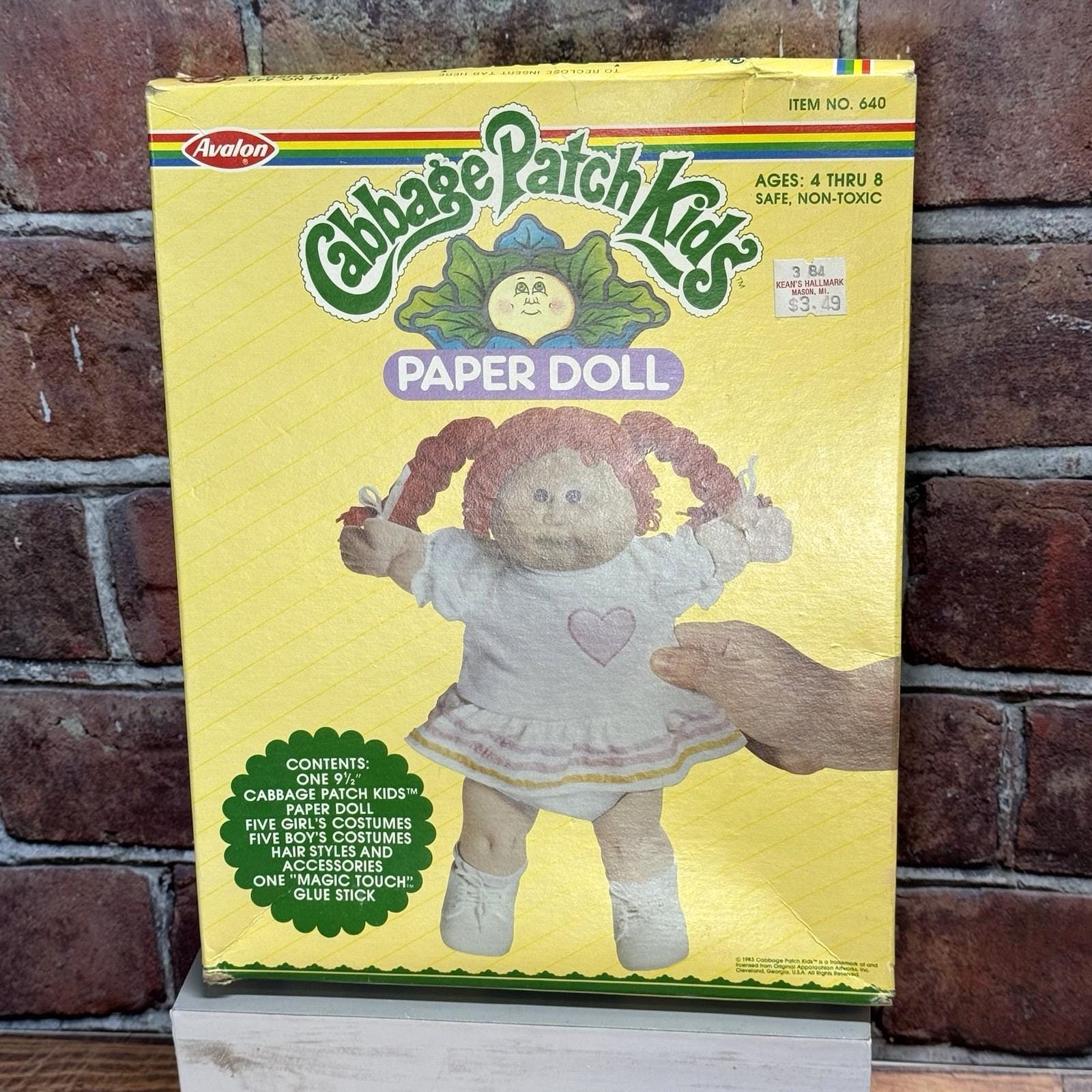 Vtg 1983 Cabbage Patch Kids Paper Doll NEW! NIB Avalon #640 Toy Boys ...